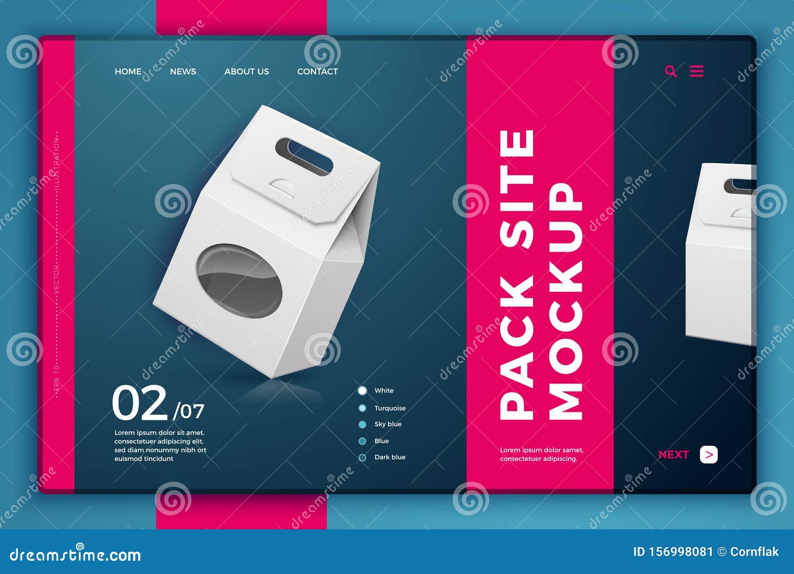 Vector Snack or Candies Box Modern Site Template Stock Vector ...