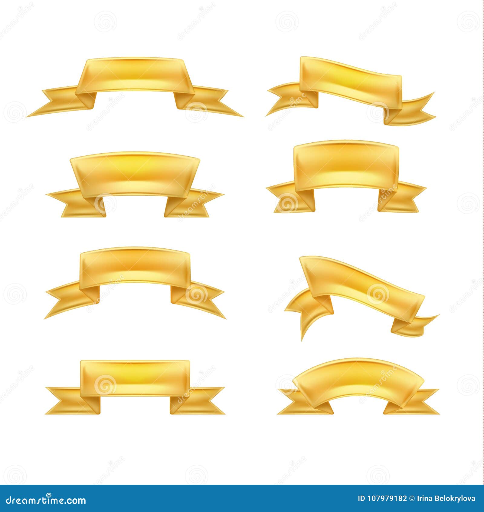 Vector Realistic Detailed Golden Ribbon Scroll Set Stock Vector ... Vector Realistic Detailed Golden Ribbon Scroll Set Stock Vector ...