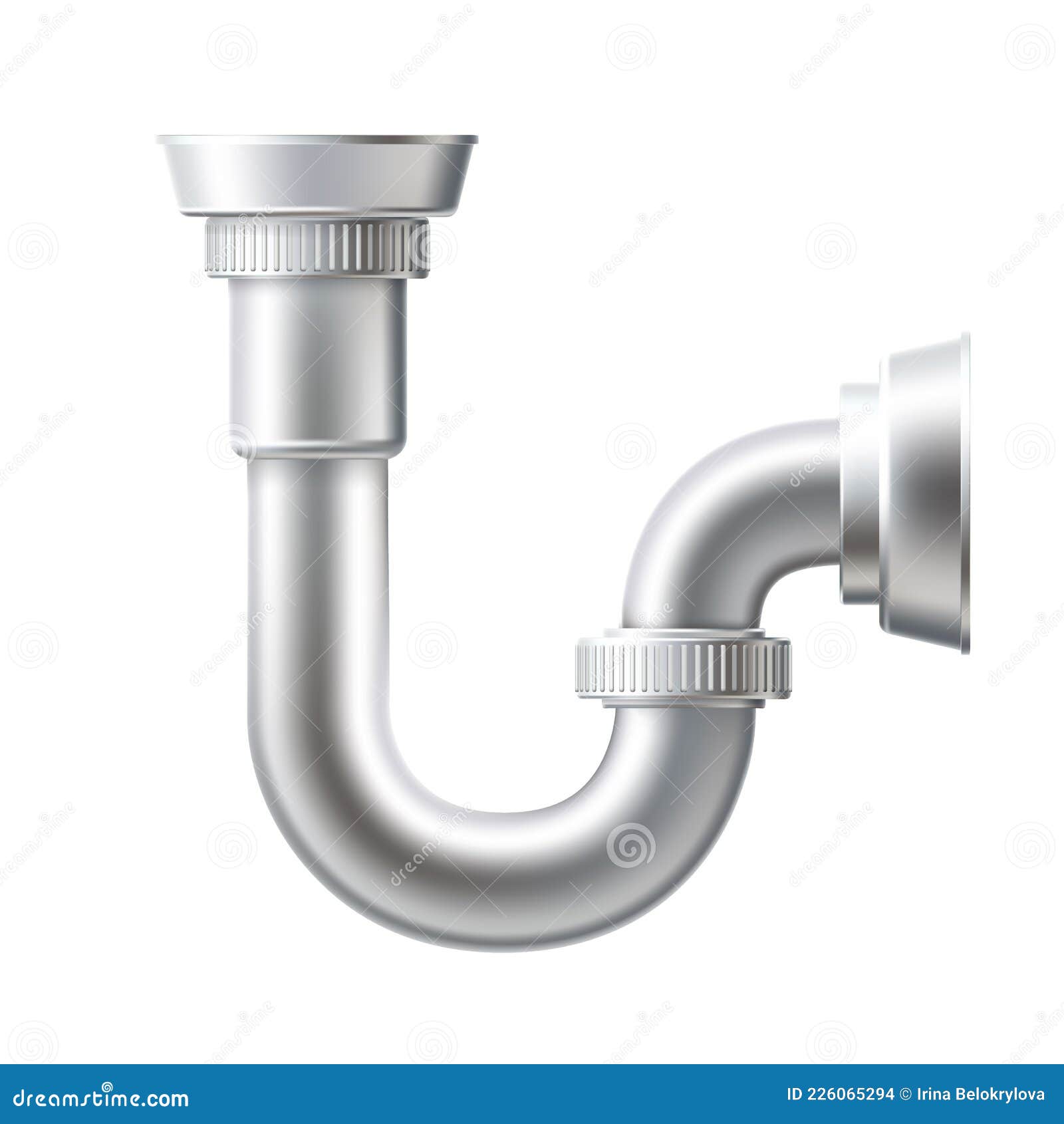 Vector Silver Drain Pipe Metal Sewer 3d Stock Vector - Illustration of ...