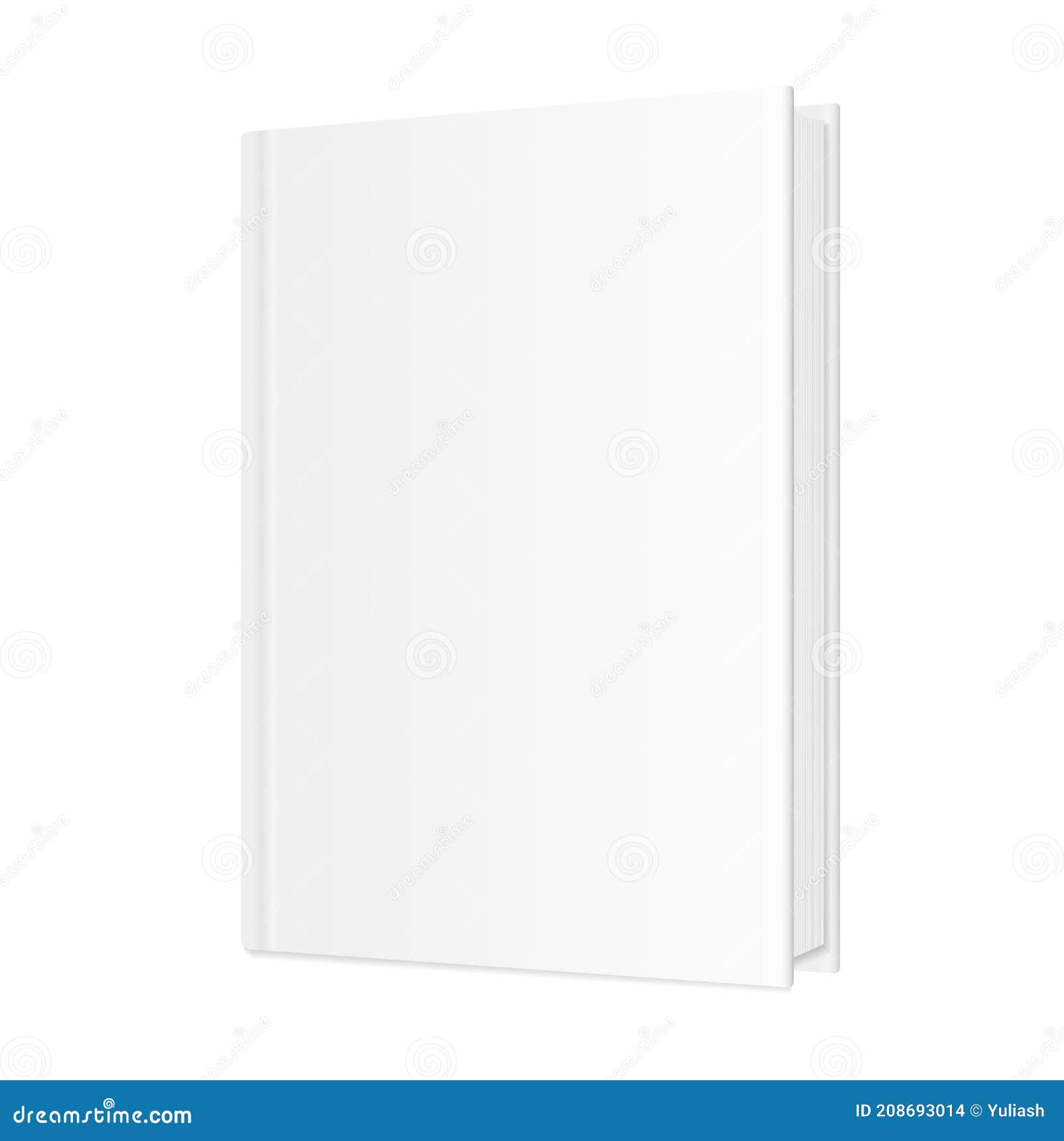 Vector Realistic Empty Book Mockup. Standing Closed Book with White ...