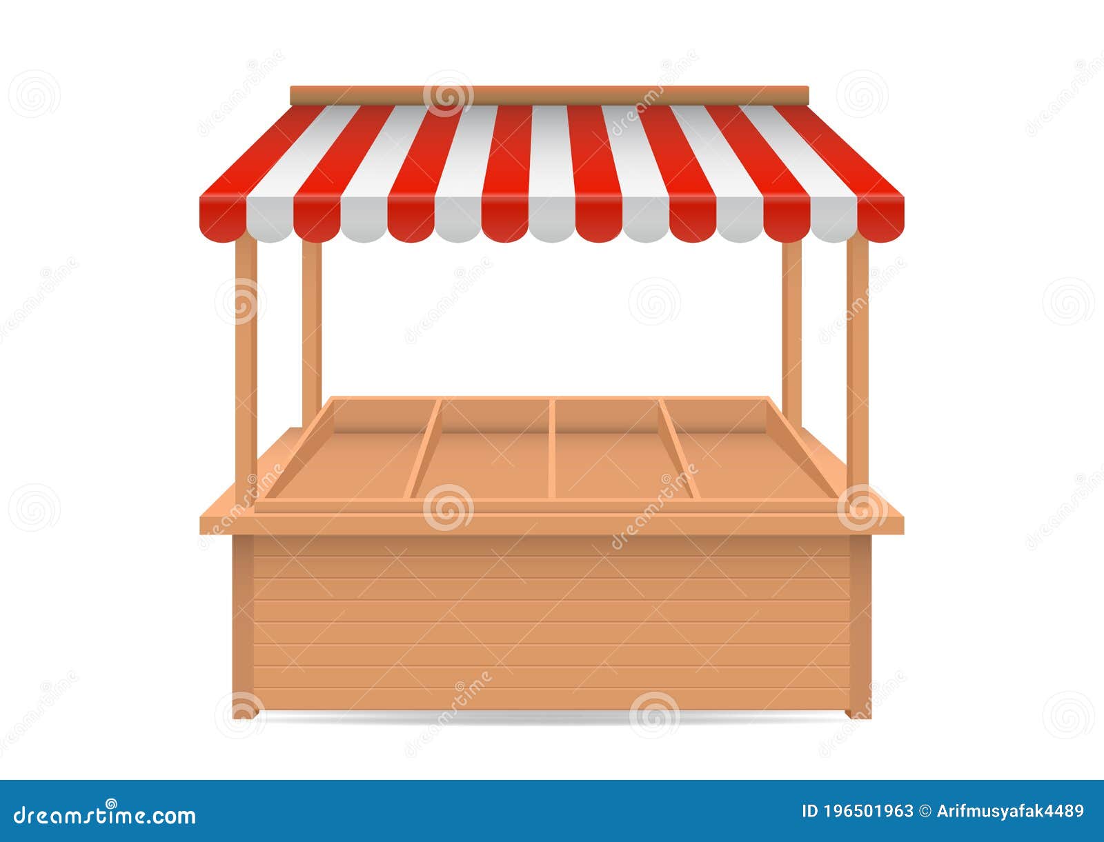 Vector Realistic of Empty Market Stall Stock Vector - Illustration of ...