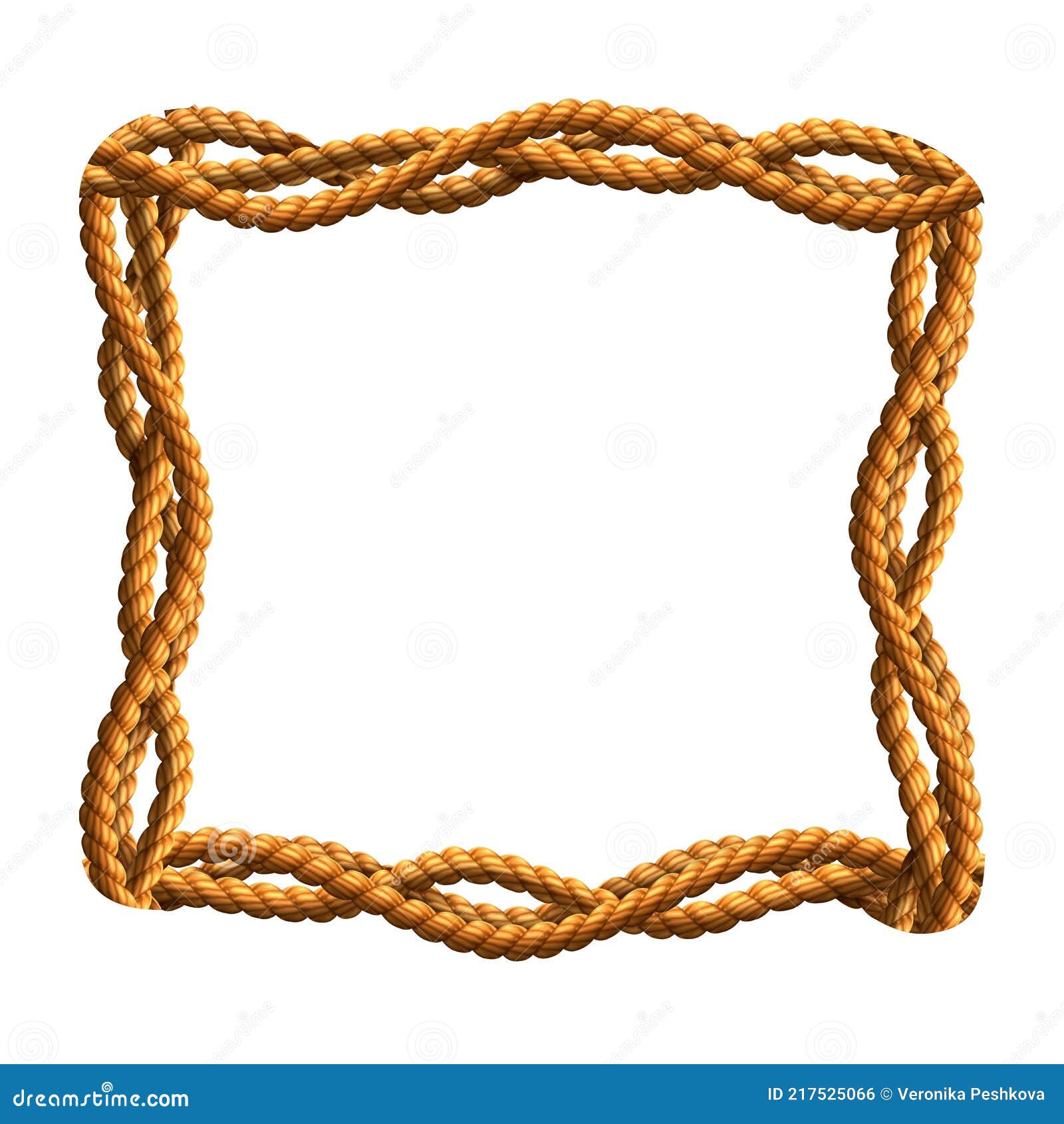 Vector Realistic Frame Made of Wavy Ropes Isolated Stock Vector ...