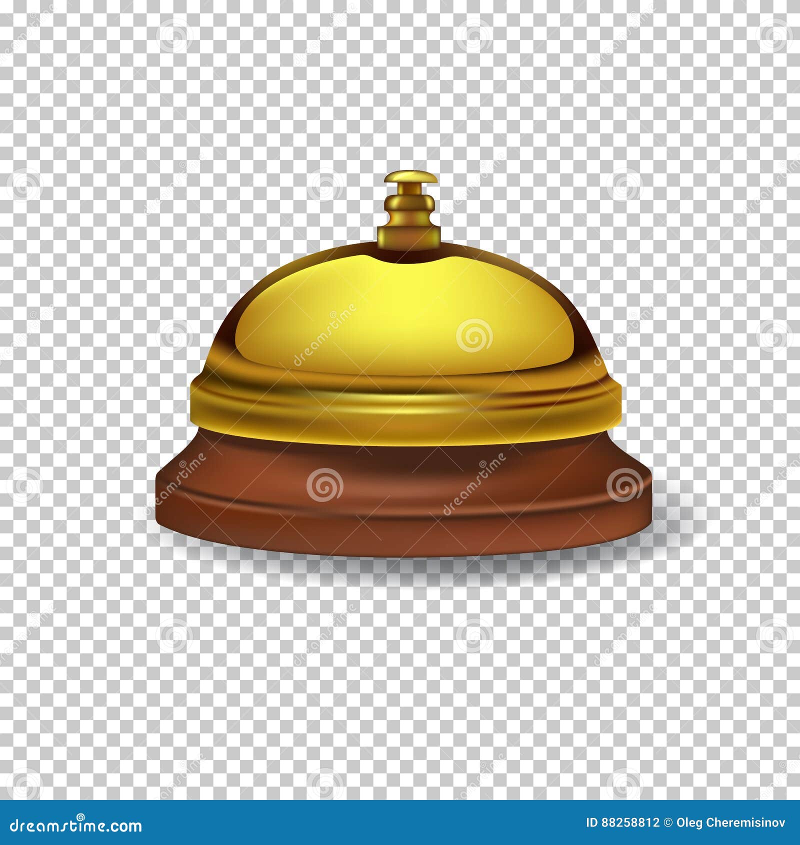 Vector Realistic Gold Reception Bell Isolated On Transparent Background ...