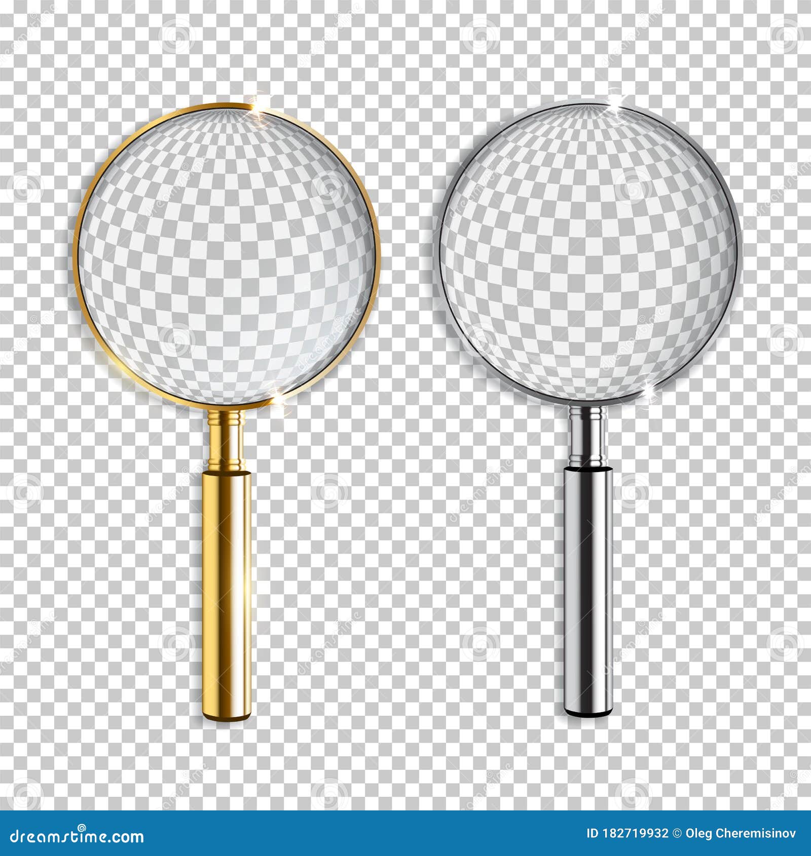 Magnifiers Set Isolated White And Transparent Background Vector ...