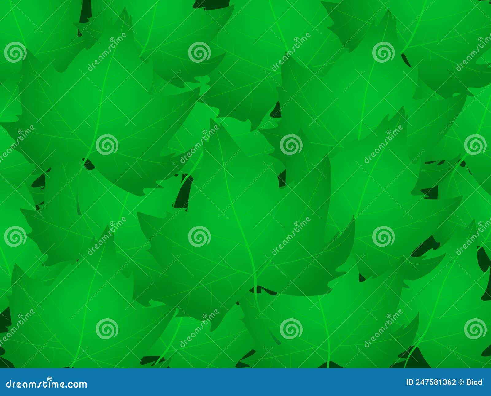 Vector Realistic Green Maple Leaves Stock Vector - Illustration of ...