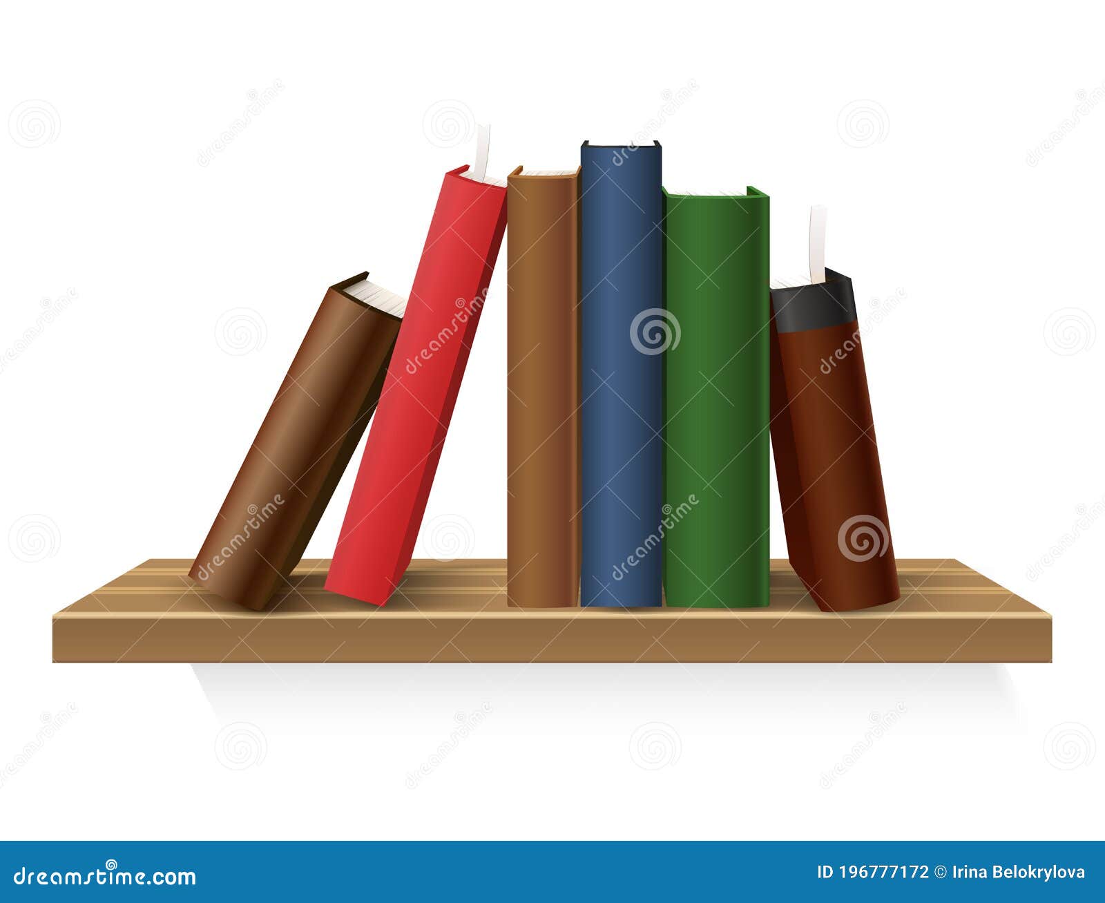 Vector Realistic Hardcover Book Stack at Shelf Stock Vector ...