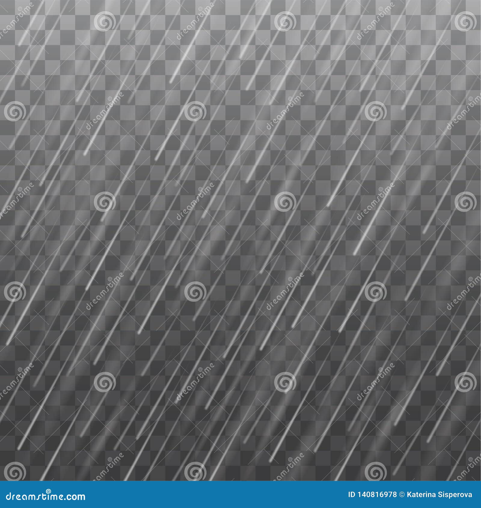 Vector Realistic Heavy Rain Texture Isolated On Transparent Background ...