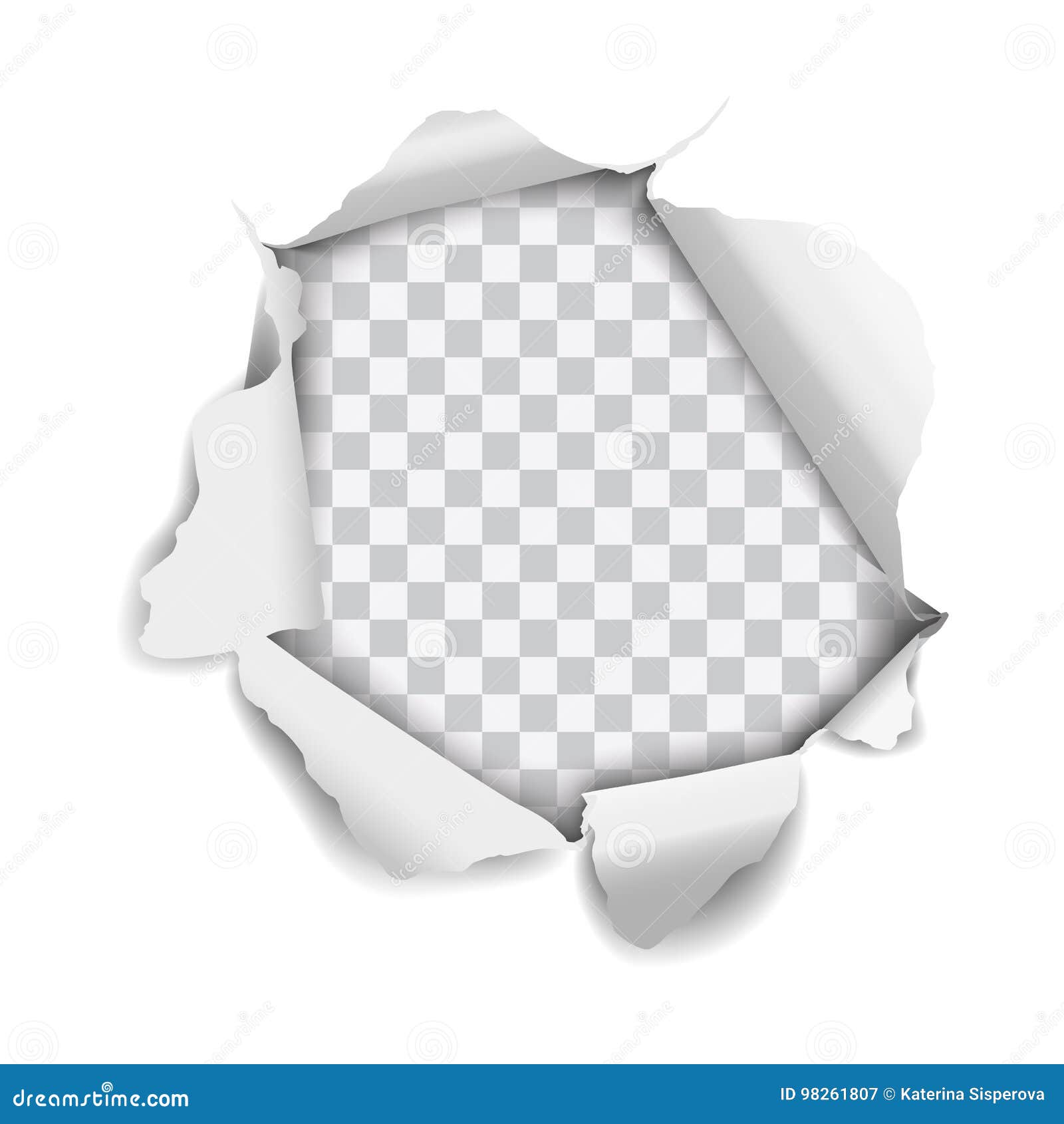 Vector Realistic Hole Torn in Paper Isolated on White Background Stock ...