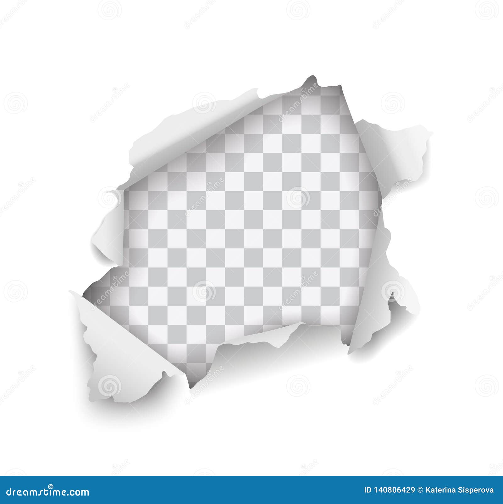 Vector Realistic Hole Torn in Paper on Transparent Background Stock ...