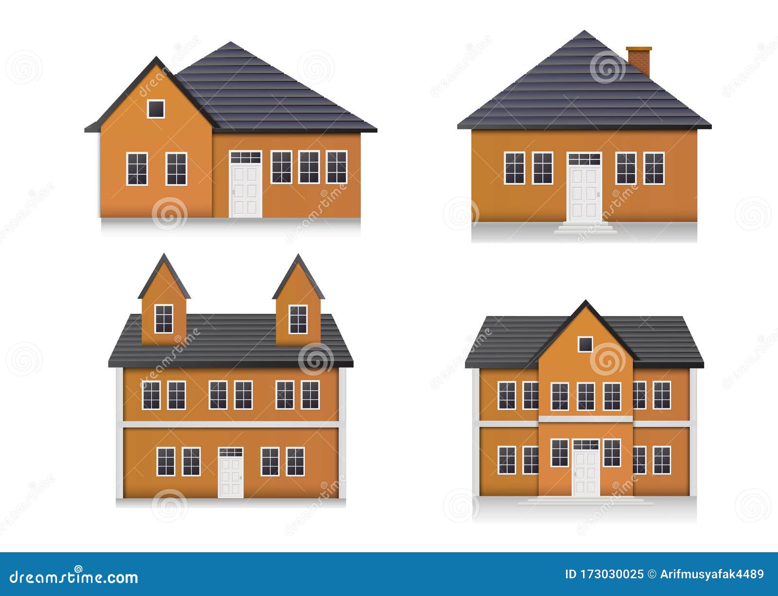 Vector realistic House set stock vector. Illustration of city - 173030025