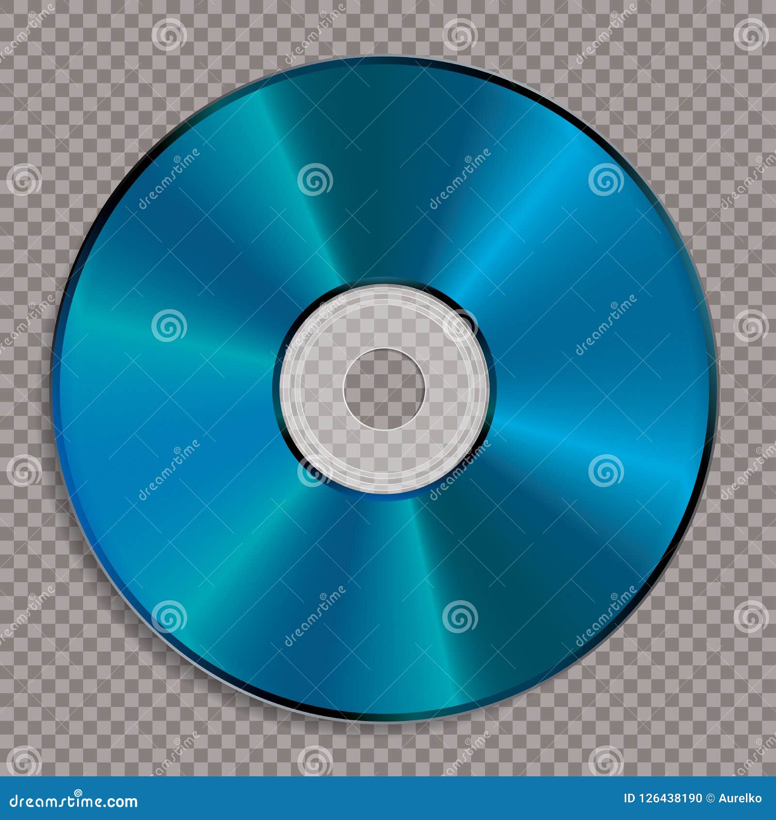 Blank blue color CD stock vector. Illustration of medium - 126438190