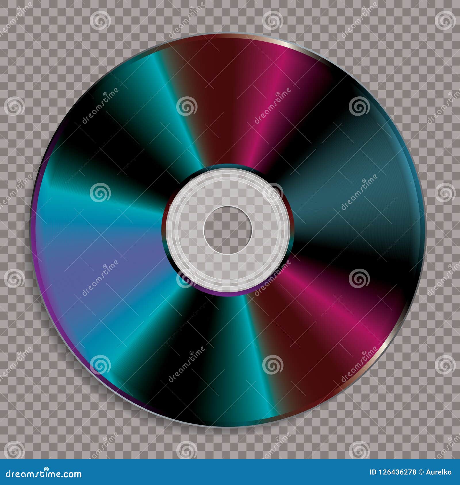 Blank colorful CD stock vector. Illustration of realistic - 126436278