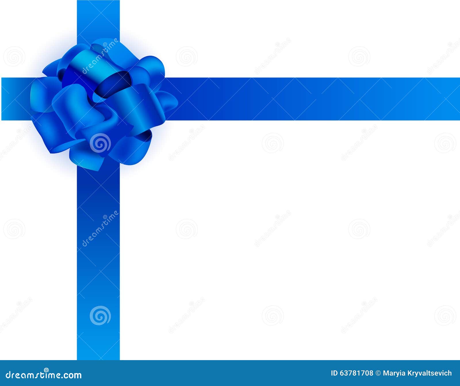 Vector Realistic Illustration. Blue Ribbon Bow Stock Vector ...