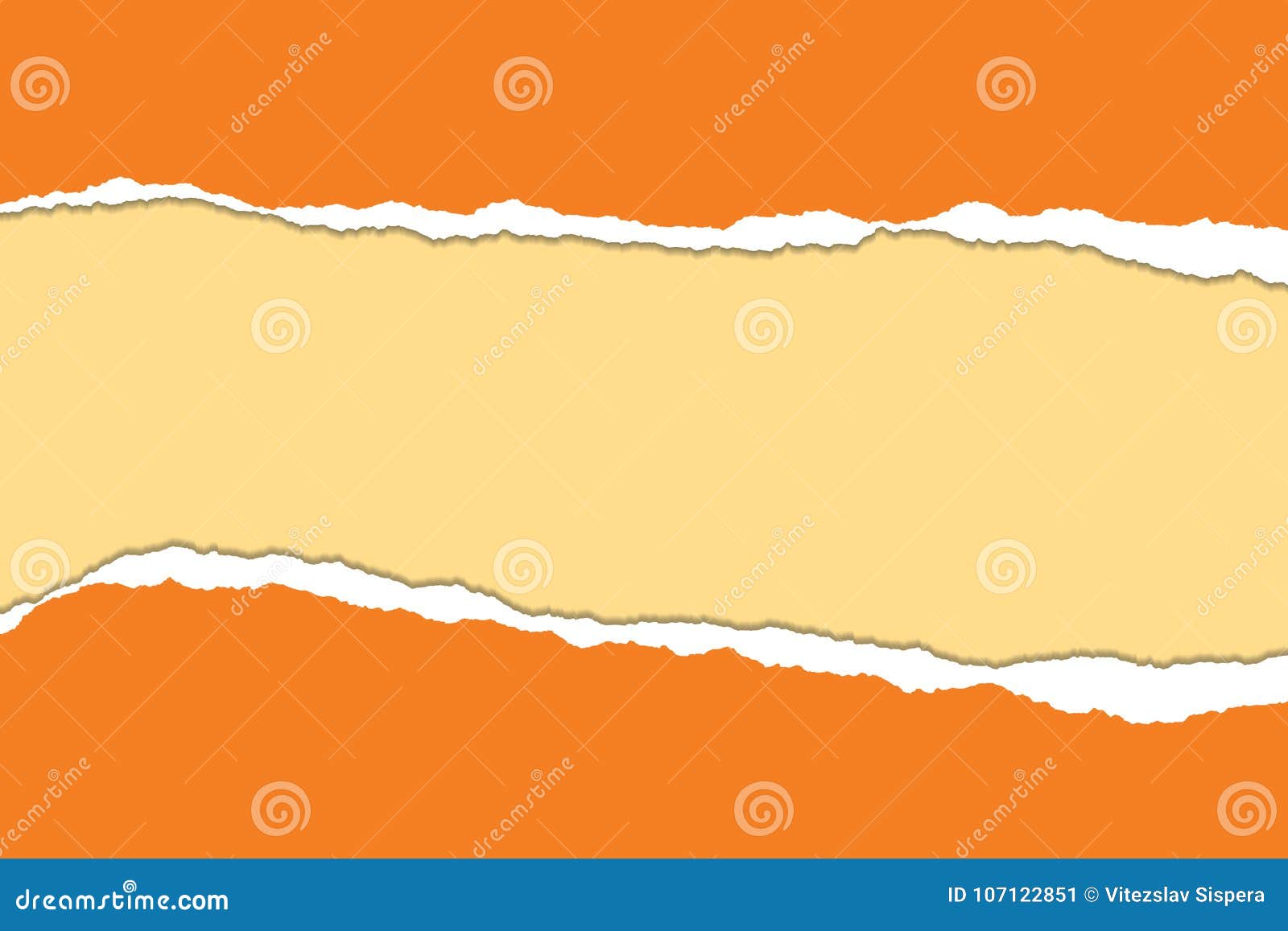 Vector Realistic Illustration Of Orange Torn Paper Illustration ...