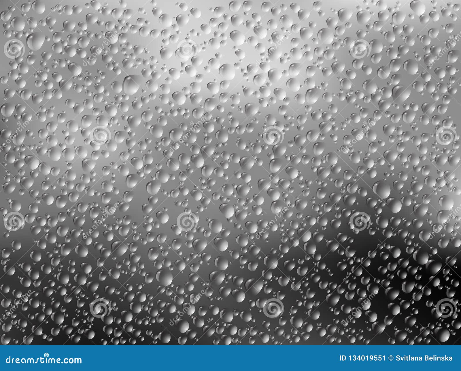Vector Realistic Illustration Of Raindrops On Window Glass Texture ...