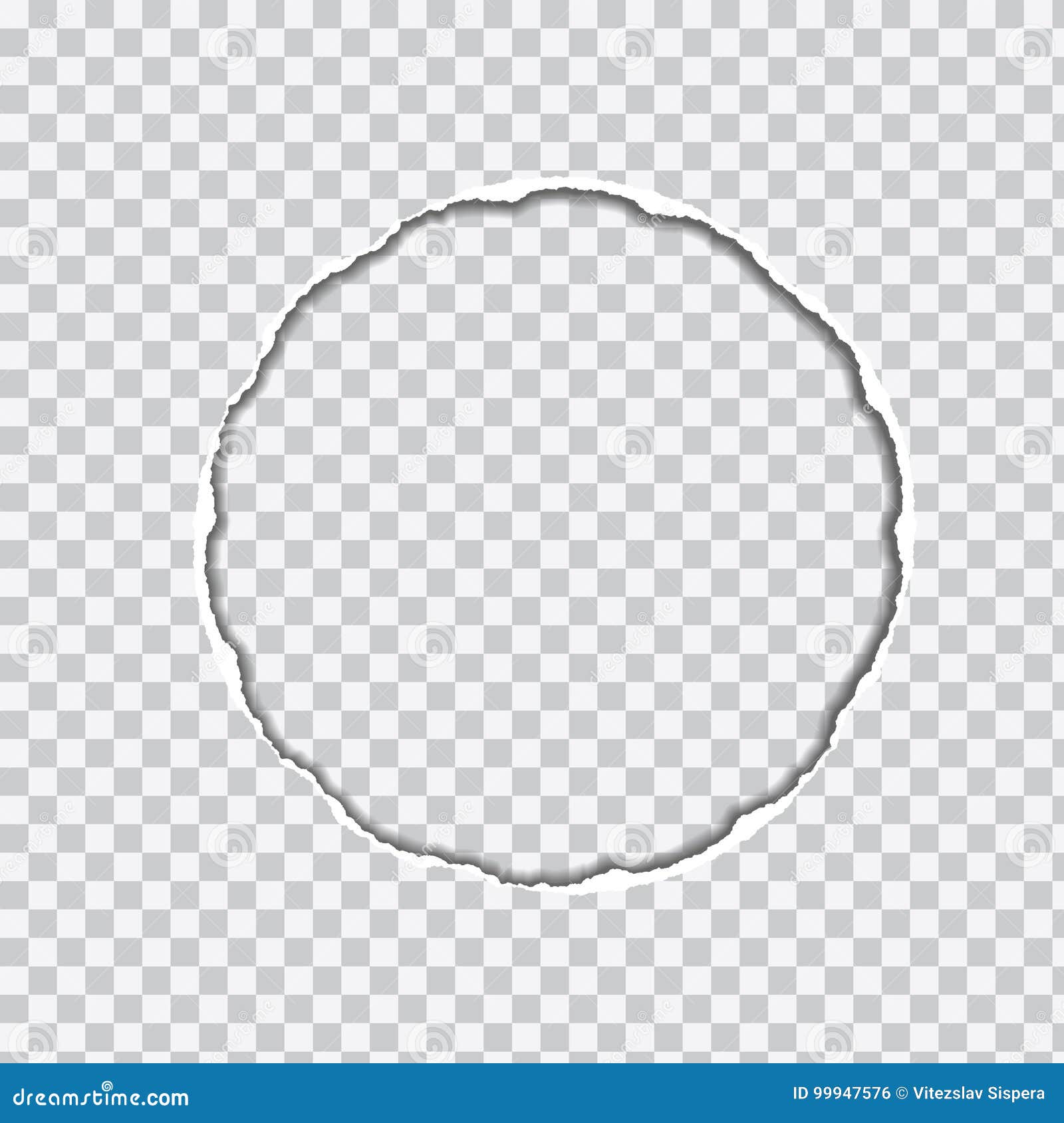 Circular Torn Paper Wisp With Soft Shadow Isolated On White Background ...