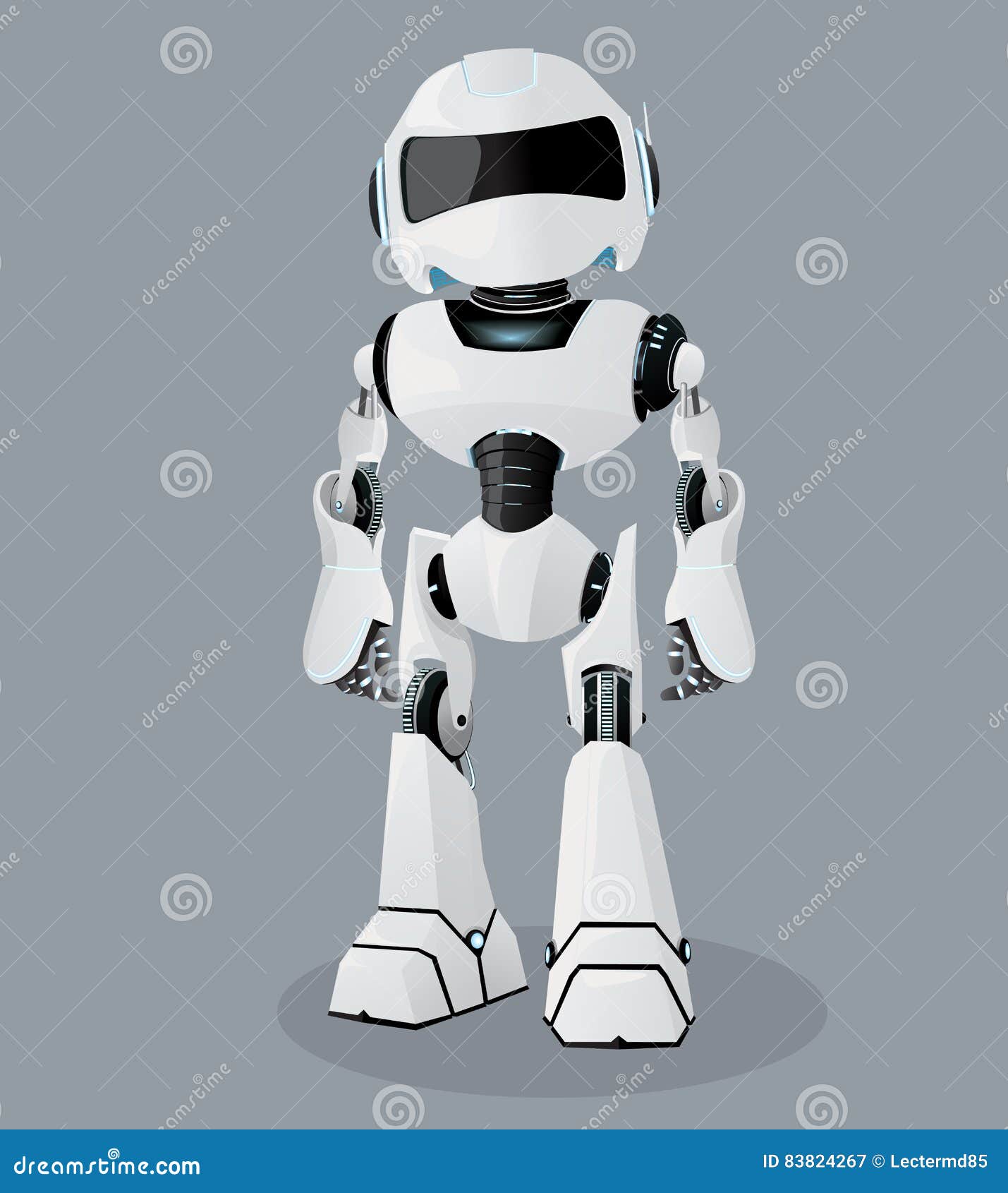 Vector Realistic Illustration Of The White Robot. Vector Robot ...