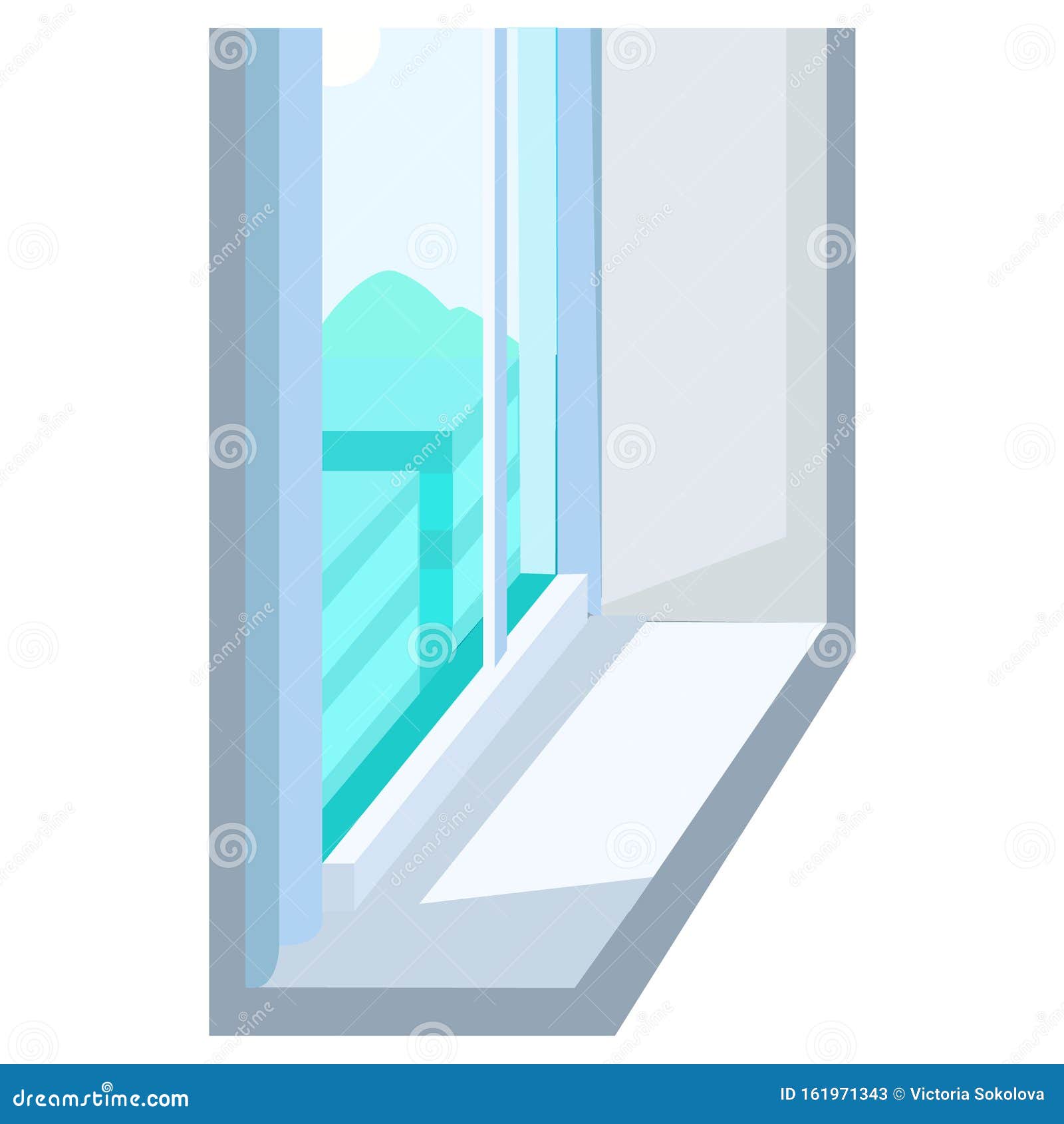 Vector Realistic Illustration of Window Part with Window Sill. Stock ...