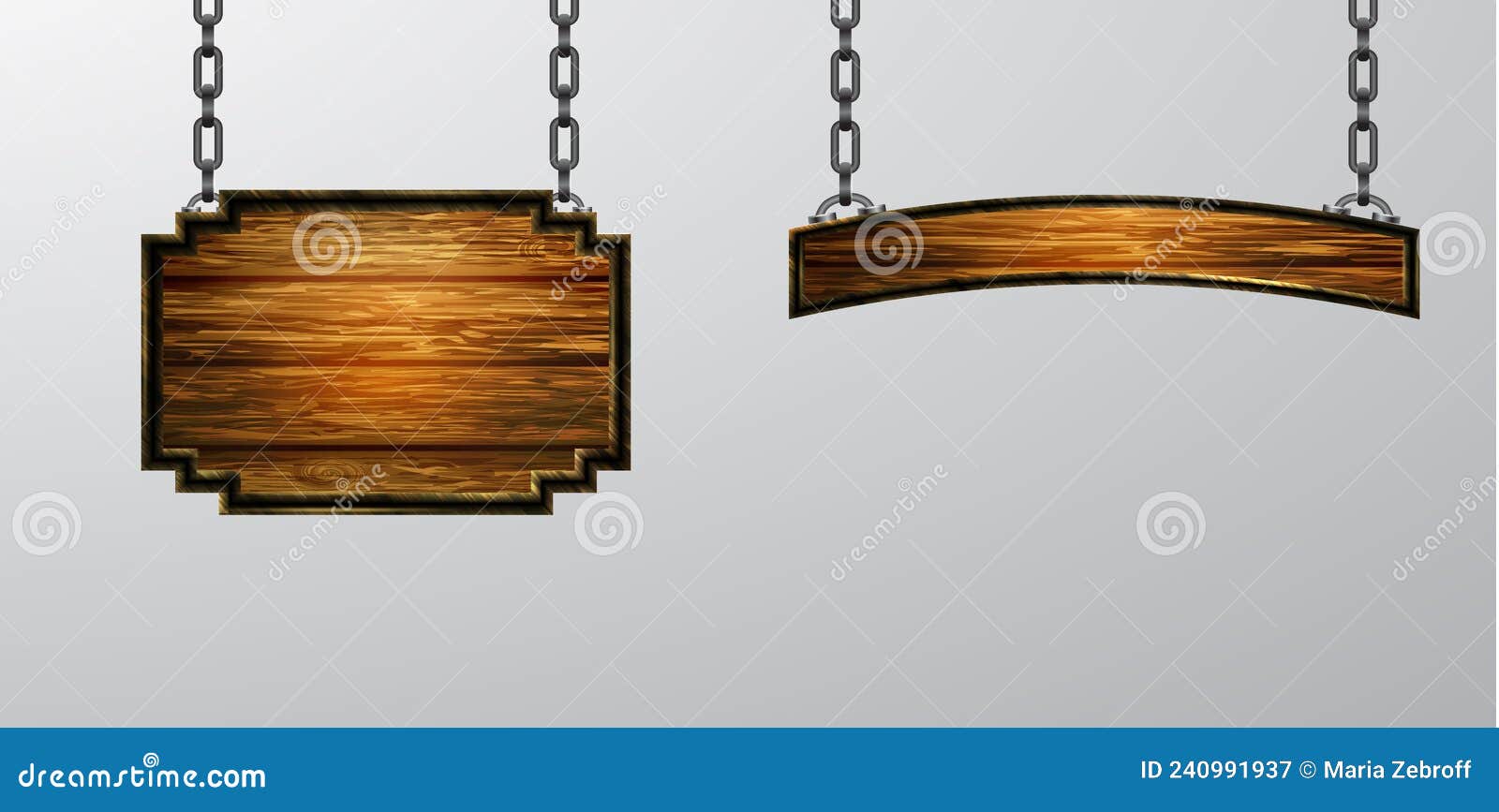 Vector Realistic Illustration of Wooden Signboard Isolated Stock ...
