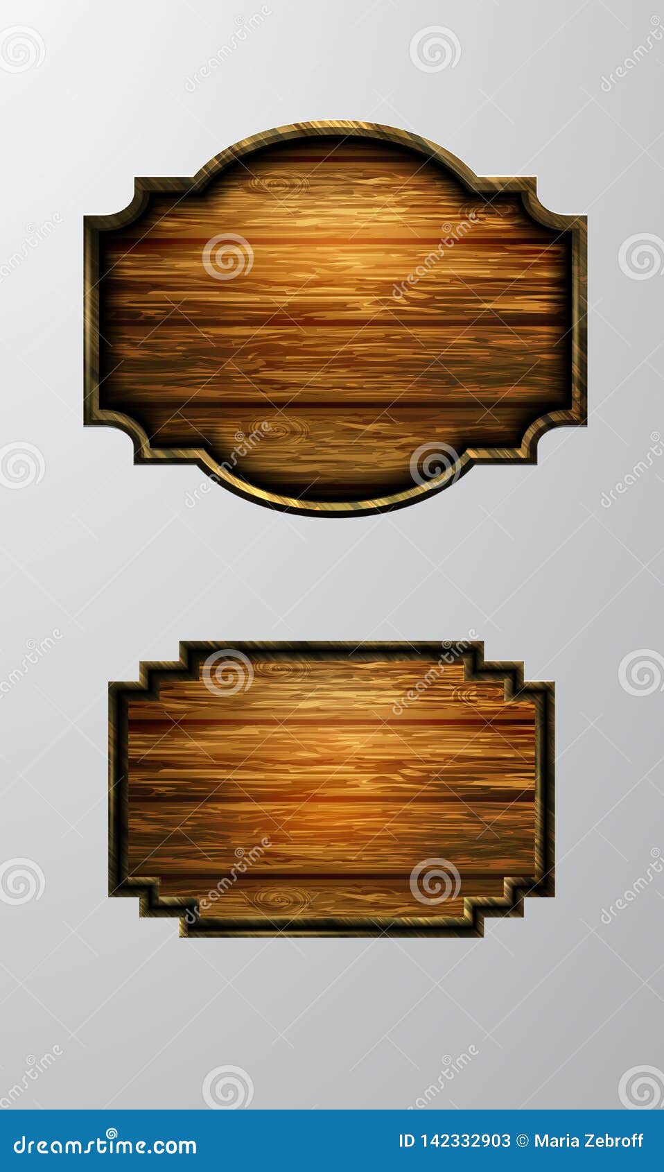 Vector Realistic Illustration of Wooden Signboard Stock Vector ...