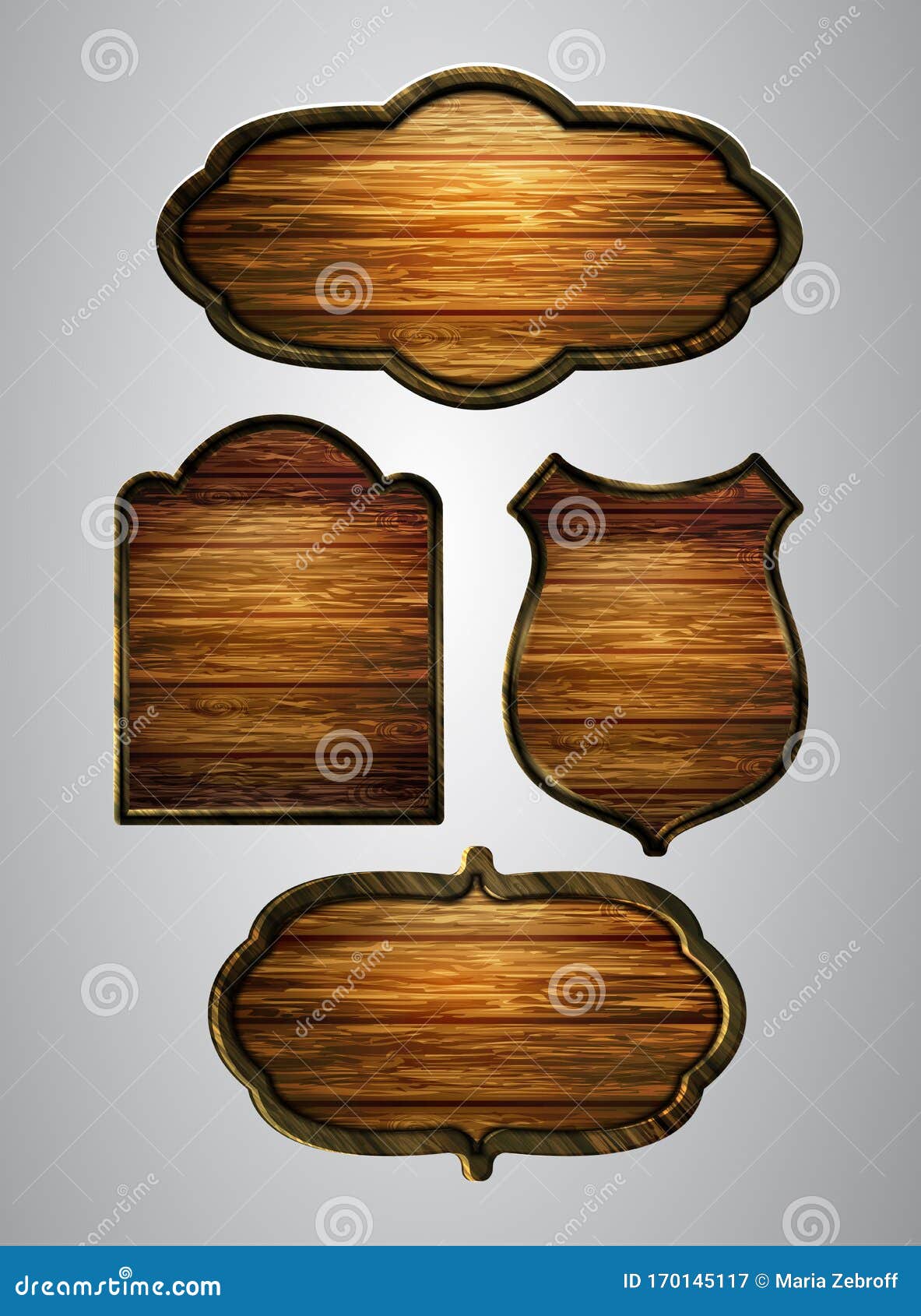 Vector Realistic Illustration Of Wooden Signboard Stock Vector