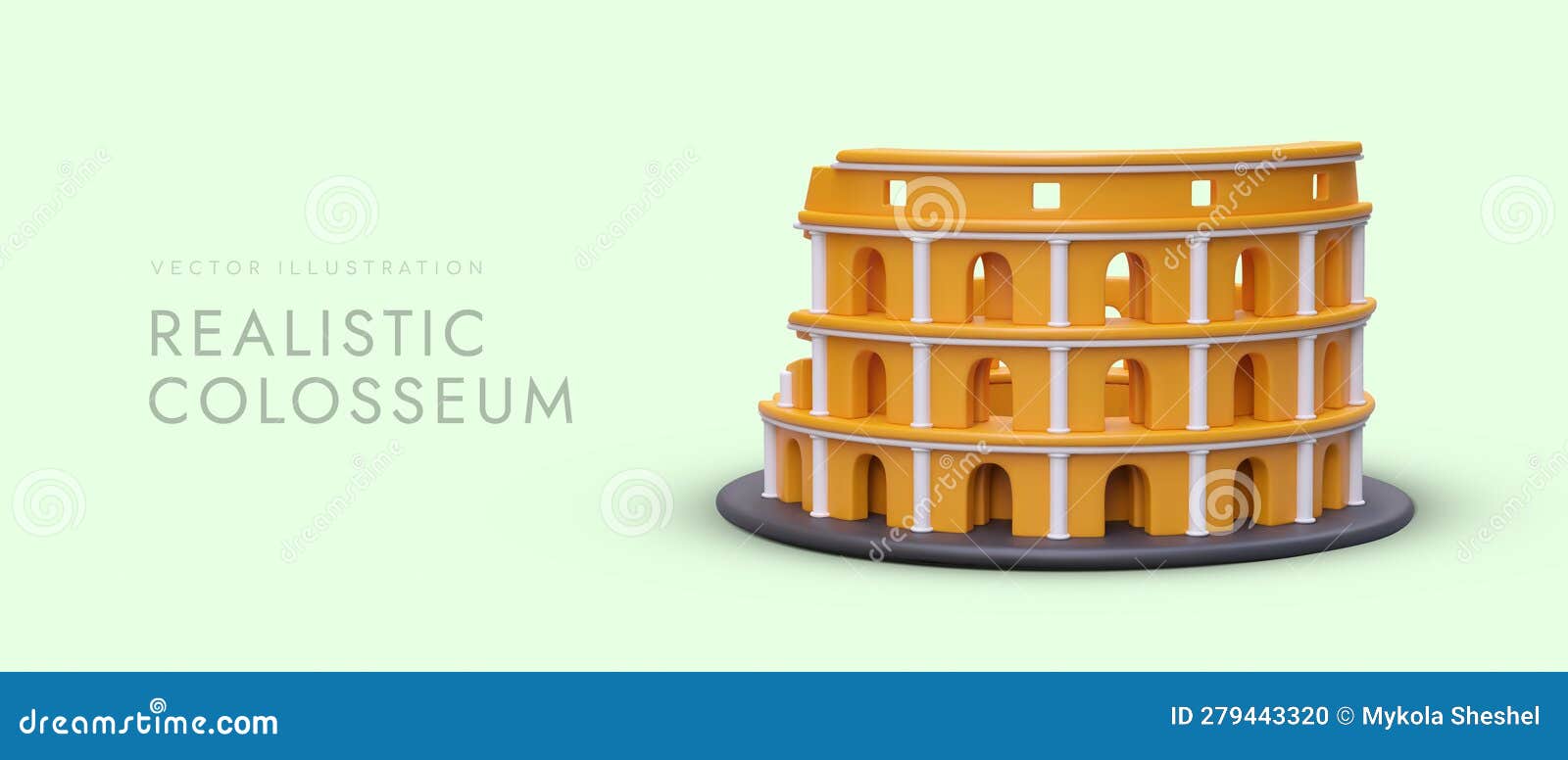 Vector Realistic Image of Colosseum. Acquaintance with Famous ...