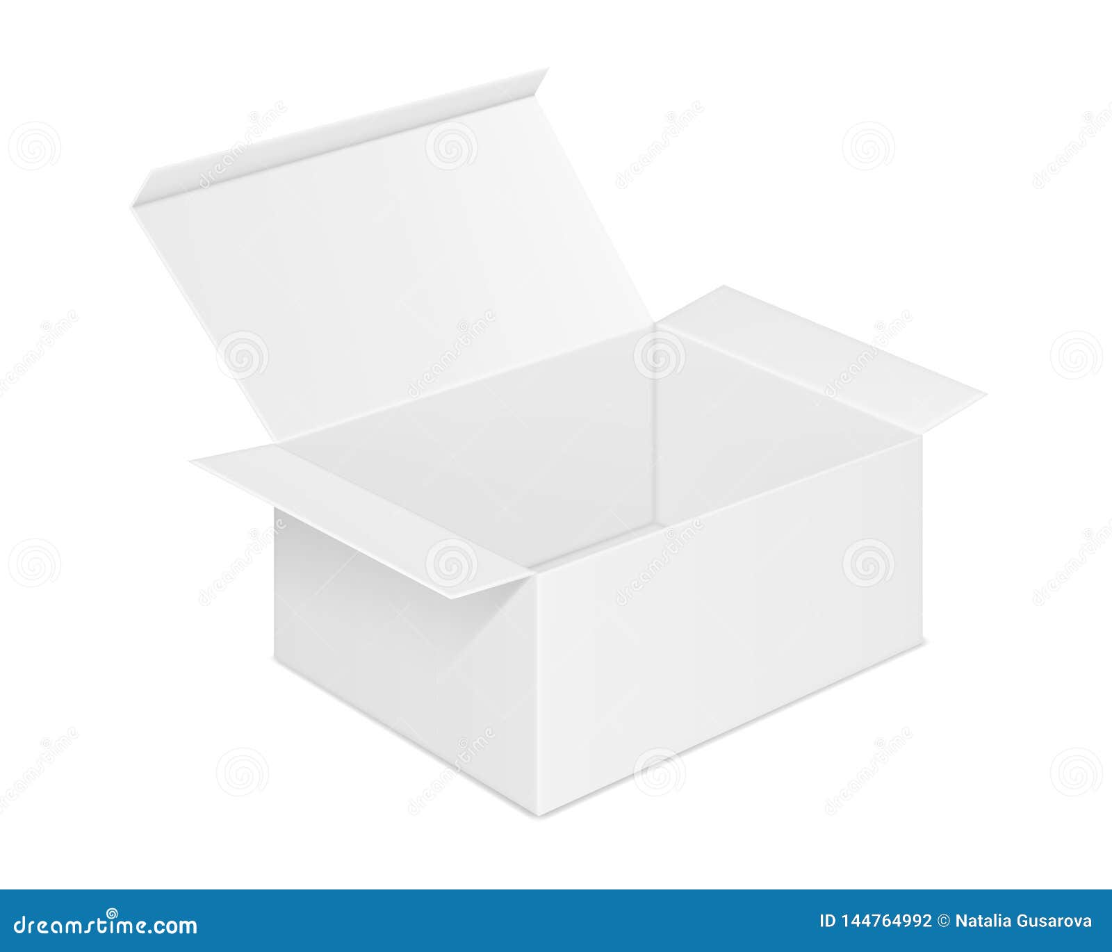 Vector Realistic Image of Blank Cardboard Open Rectangular Box Stock ...