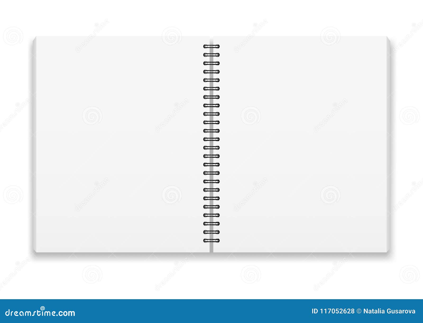 Vector Realistic Image Mock -up, Layout of an Open Notebook with a ...
