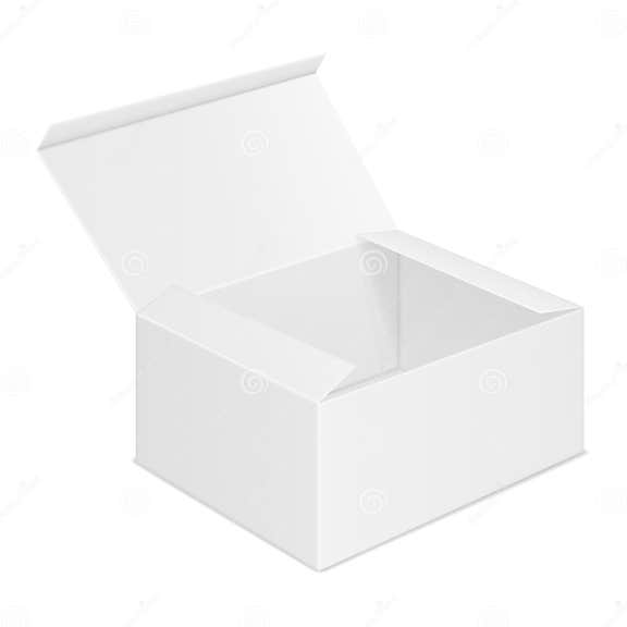 Vector Realistic Image of an Open Rectangular Paper Box Stock ...