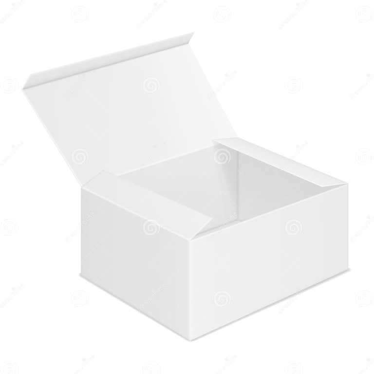 Vector Realistic Image of an Open Rectangular Paper Box Stock ...
