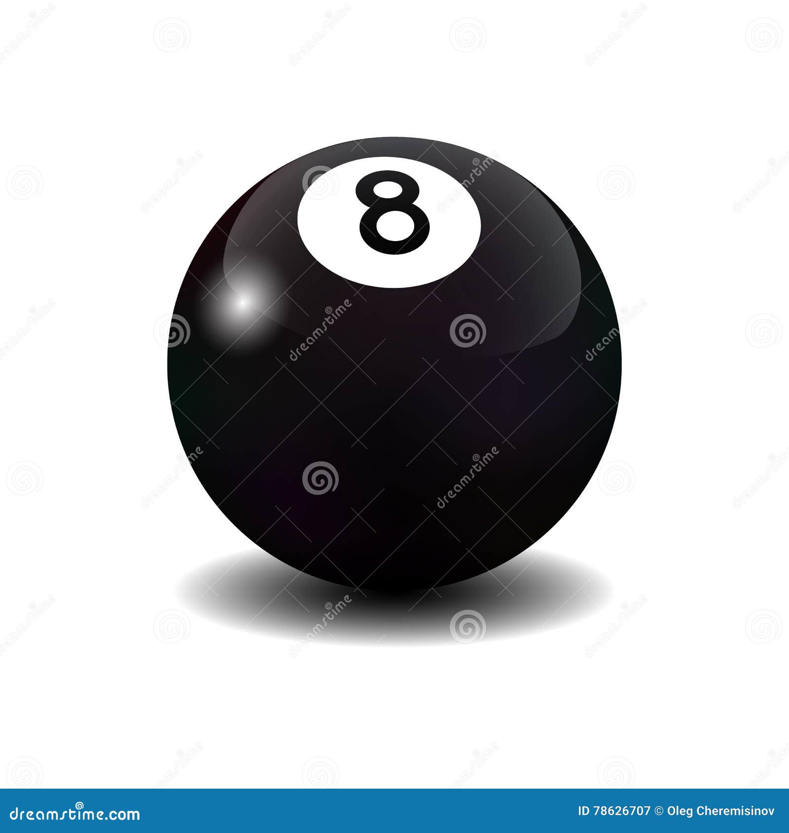 Vector Realistic Isolated Billiard Eight Ball. Stock Vector ...