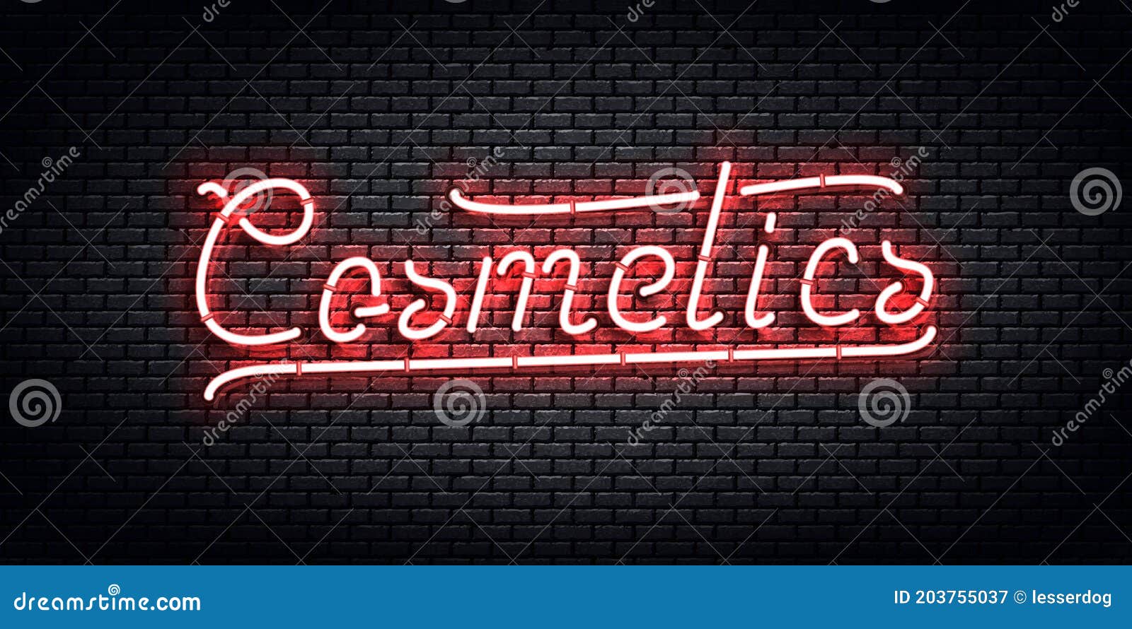 Vector Realistic Isolated Neon Sign of Cosmetics Logo for Template ... Vector Realistic Isolated Neon Sign of Cosmetics Logo for Template ...