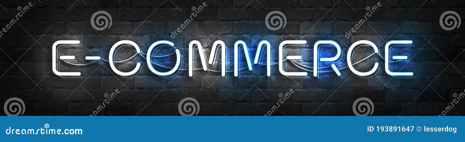 Vector Realistic Isolated Neon Sign of E-commerce Typography Logo for ...