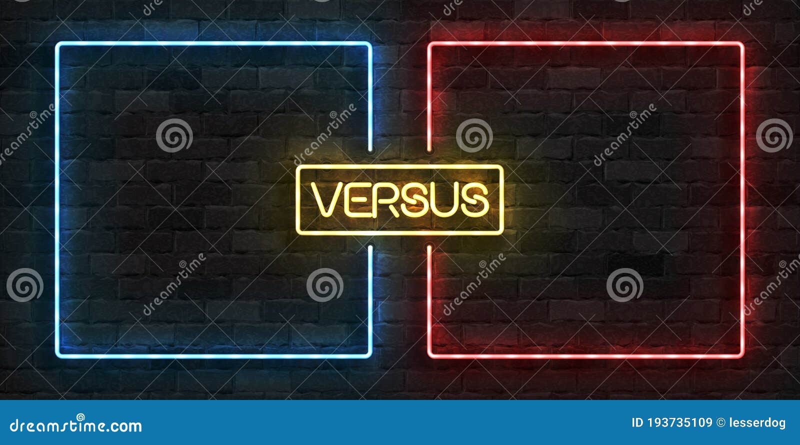 Vector Realistic Isolated Neon Sign of Versus Frames Logo for Template ...