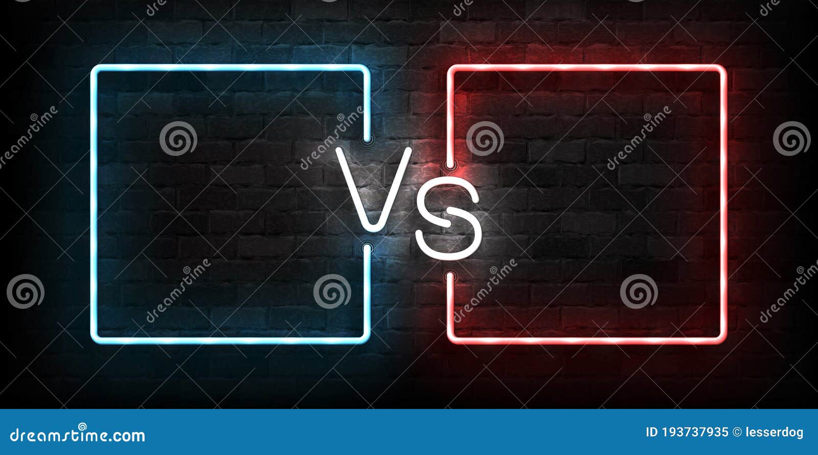 Vector Realistic Isolated Neon Sign of Versus Frames Logo for Template ...