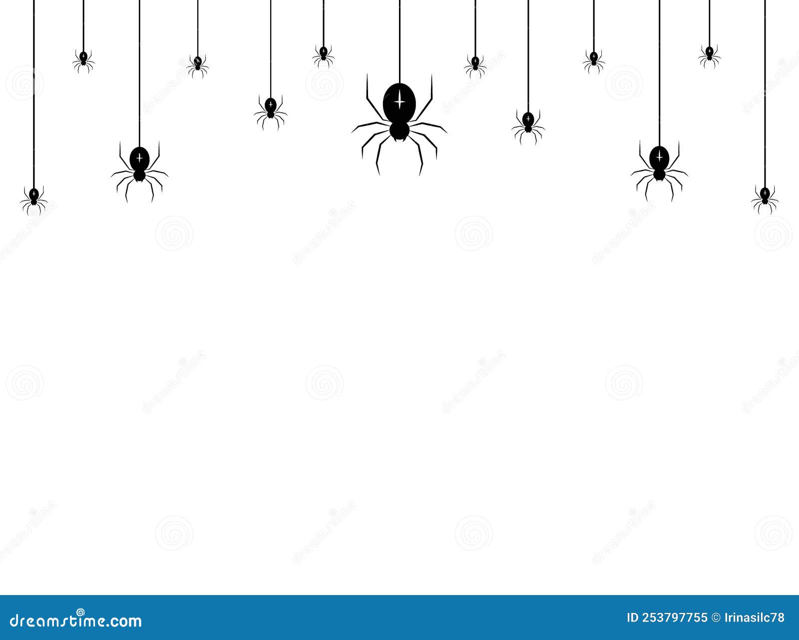 Vector Realistic Isolated Seamless Pattern with Hanging Spiders Stock ...
