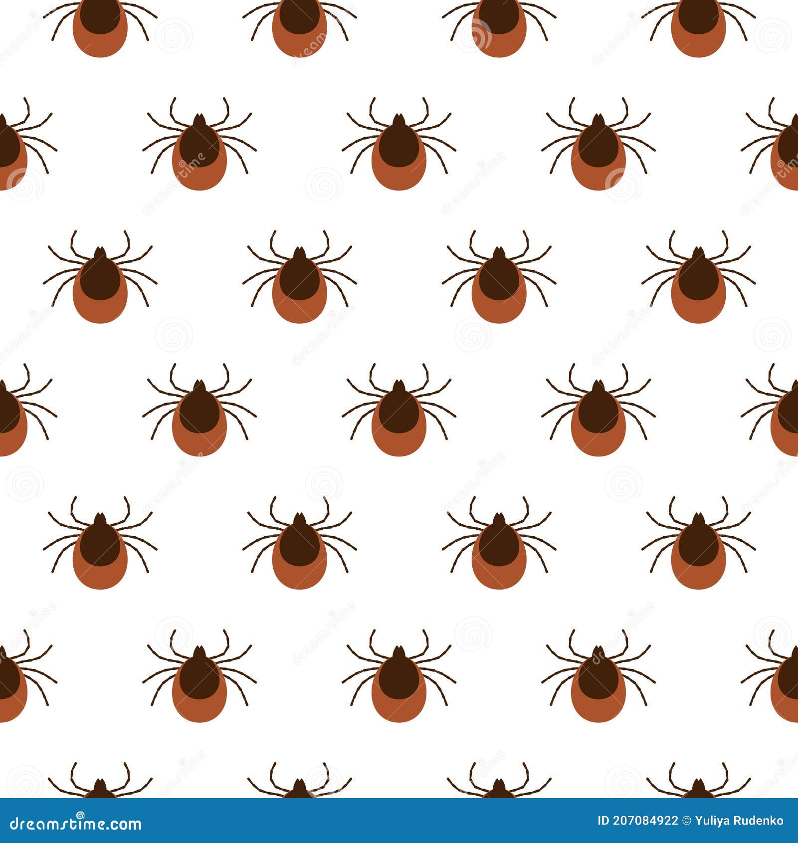 Vector Realistic Isolated Seamless Pattern with Tick Insects for ...