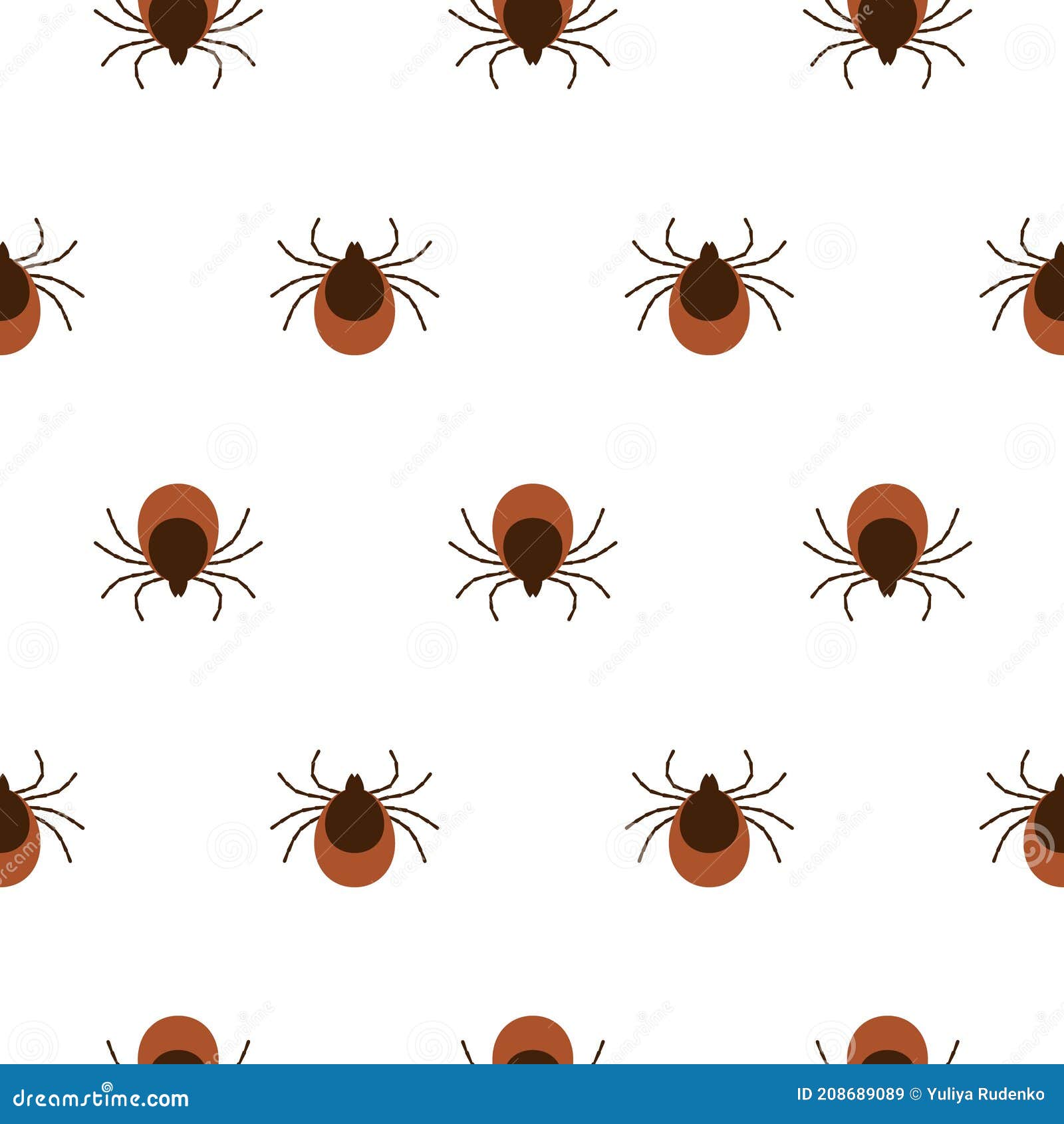 Vector Realistic Isolated Seamless Pattern with Tick Insects for ...
