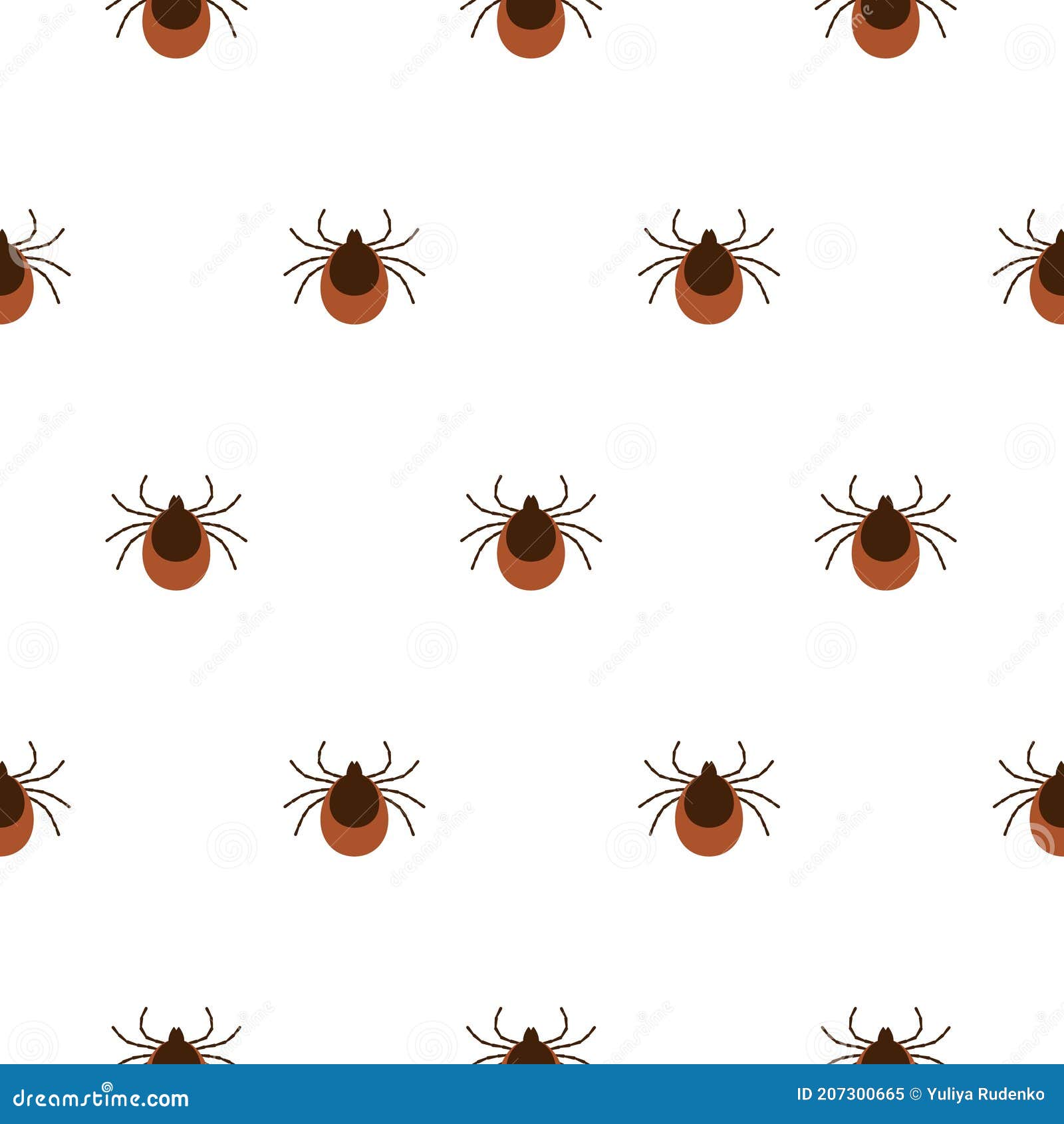 Vector Realistic Isolated Seamless Pattern with Tick Insects for ...