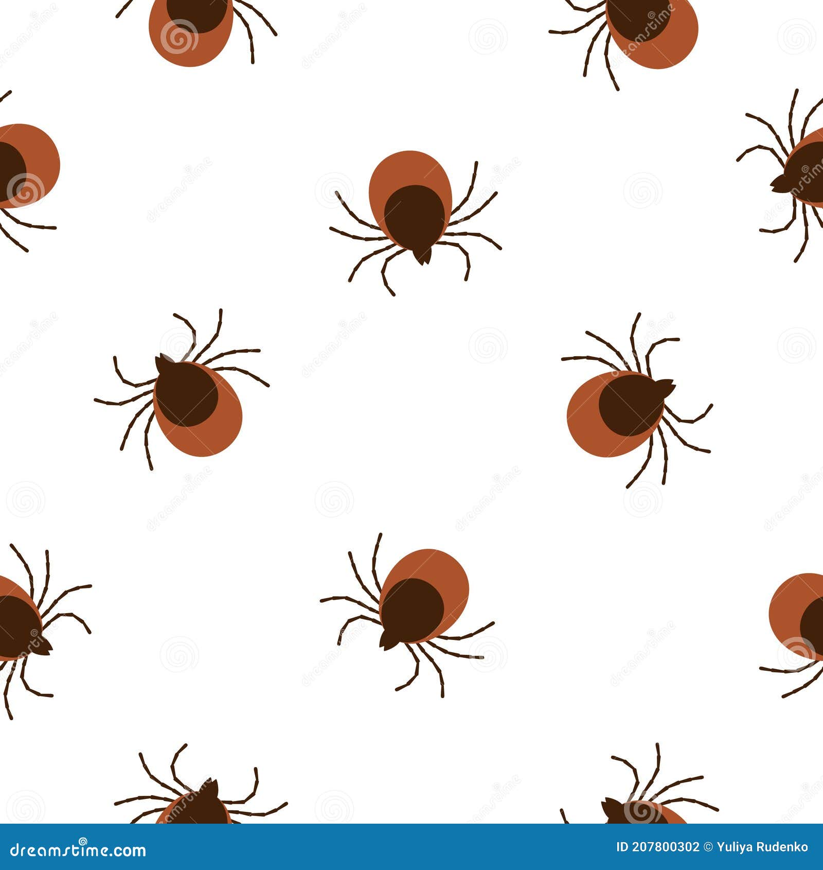 Vector Realistic Isolated Seamless Pattern with Tick Insects for ...