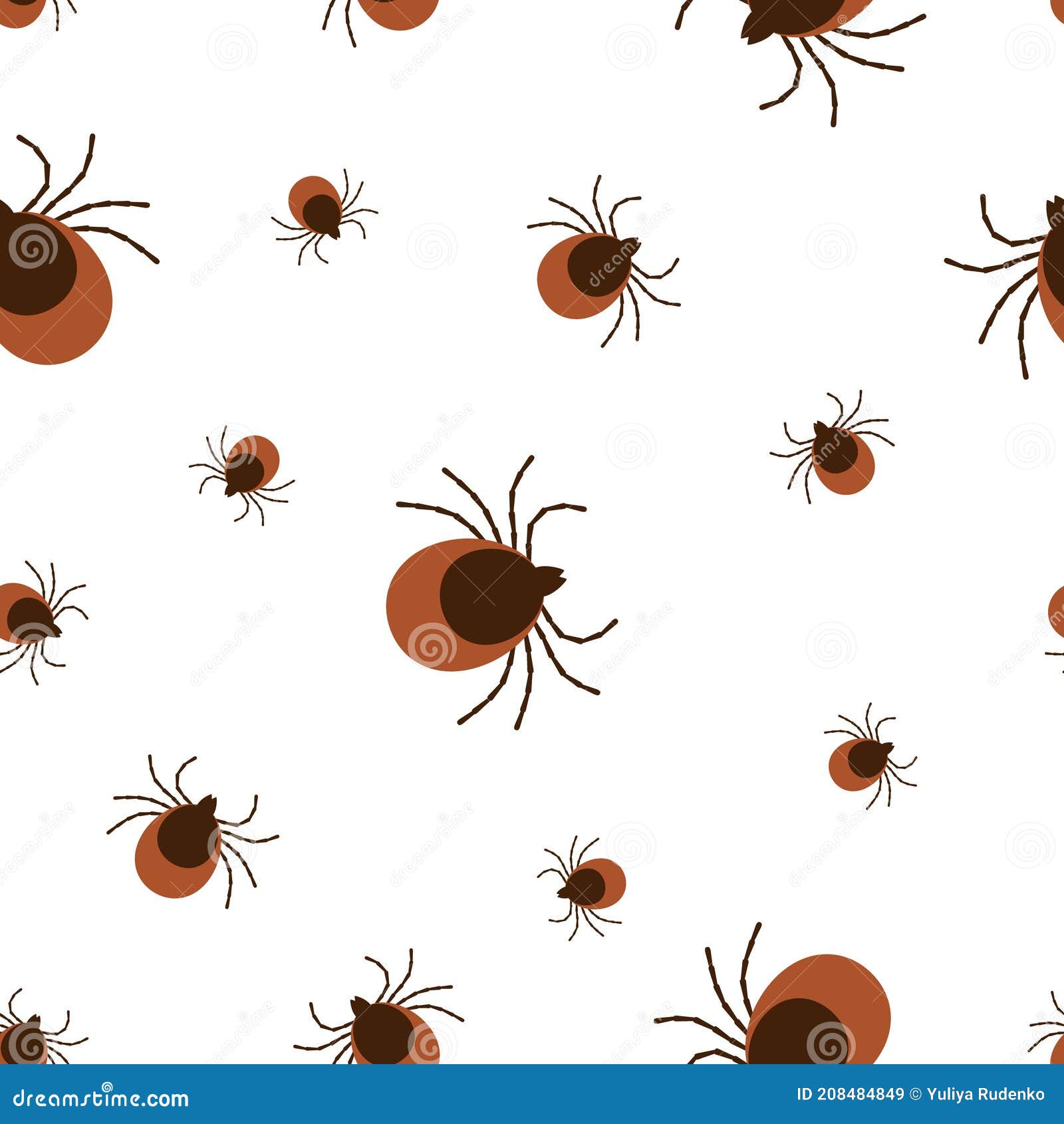 Vector Realistic Isolated Seamless Pattern with Tick Insects for ...