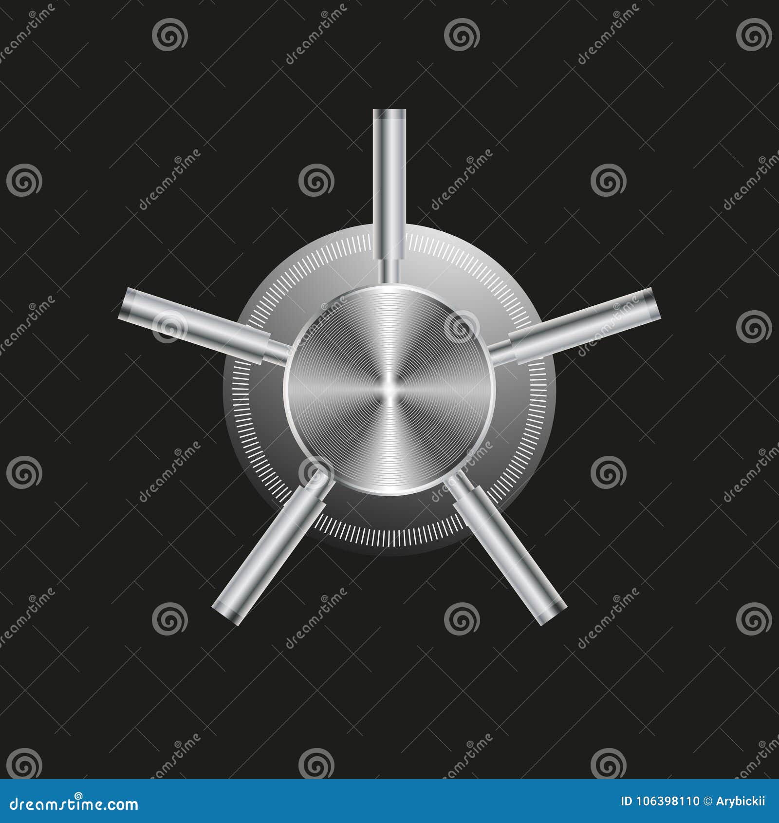 Vector Realistic Lock Safe on Gray Background. Stock Vector ...