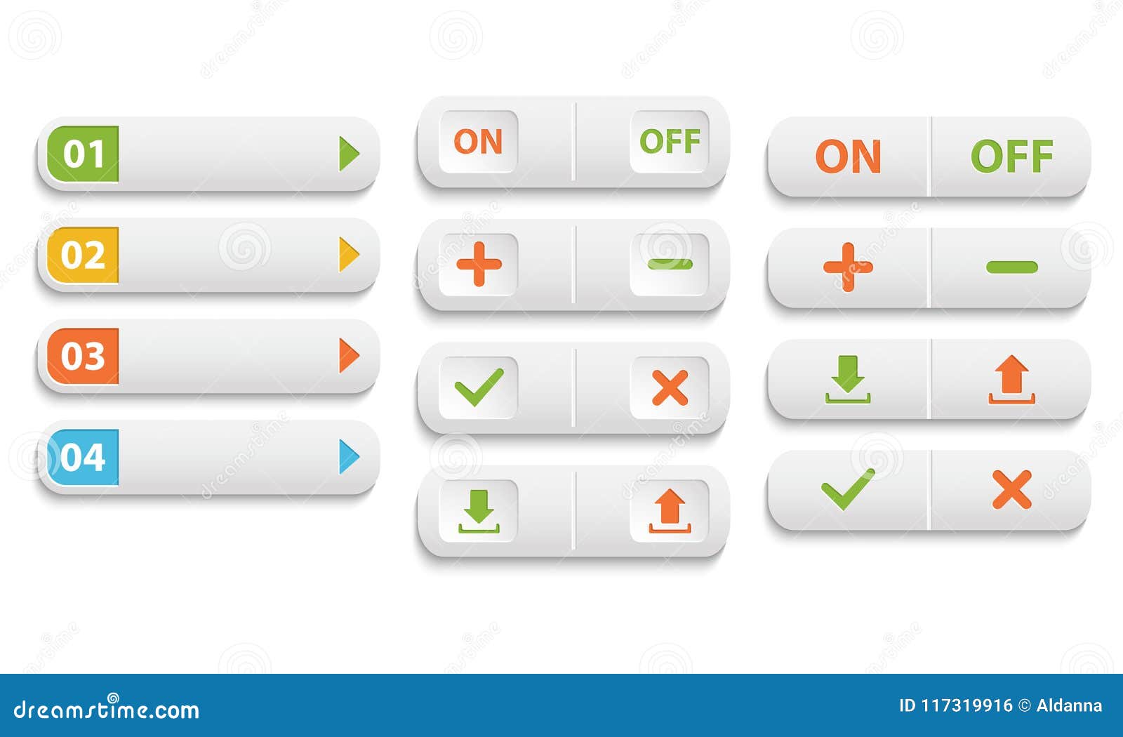 Vector Realistic Matted White Color Web Buttons Stock Vector ...