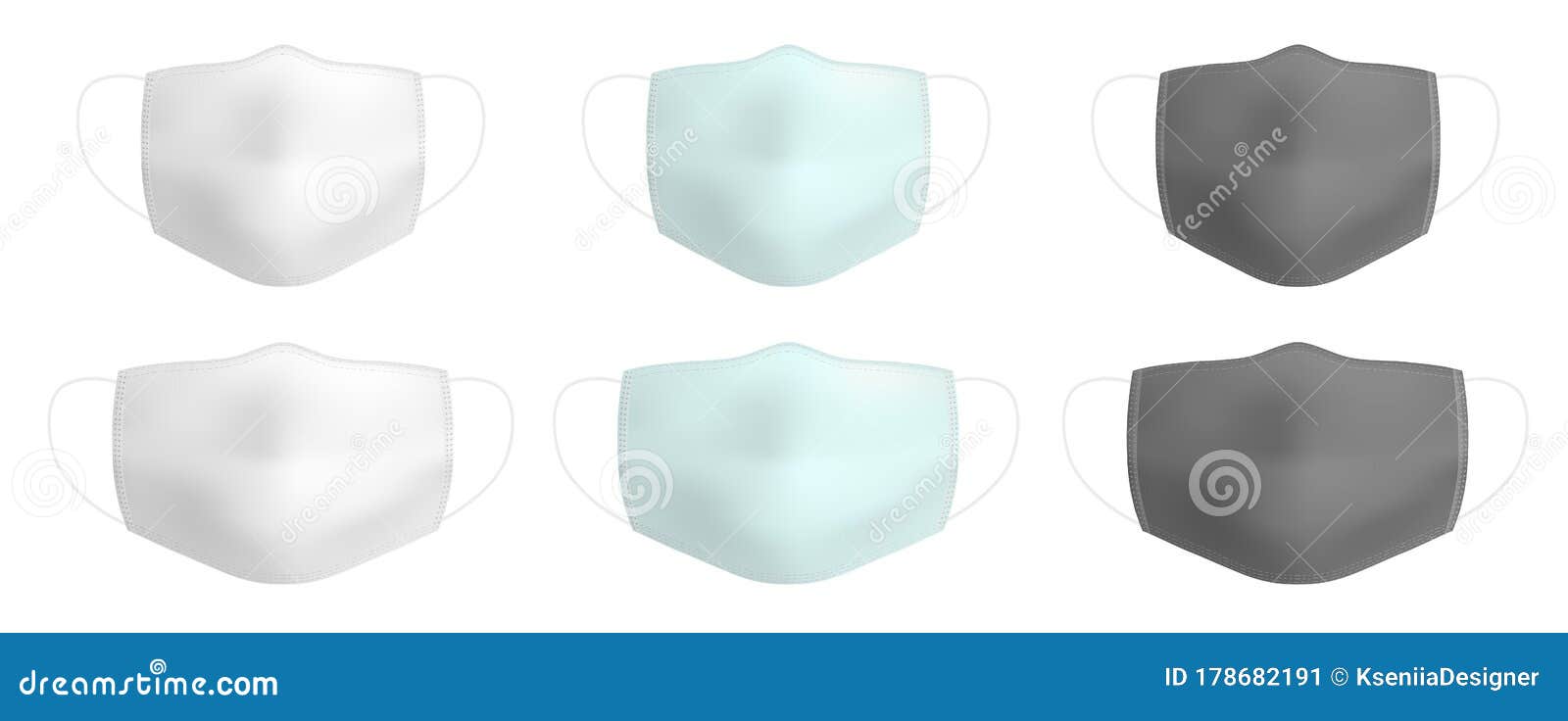 Vector Realistic Medical Face Mask Stock Vector - Illustration of ...