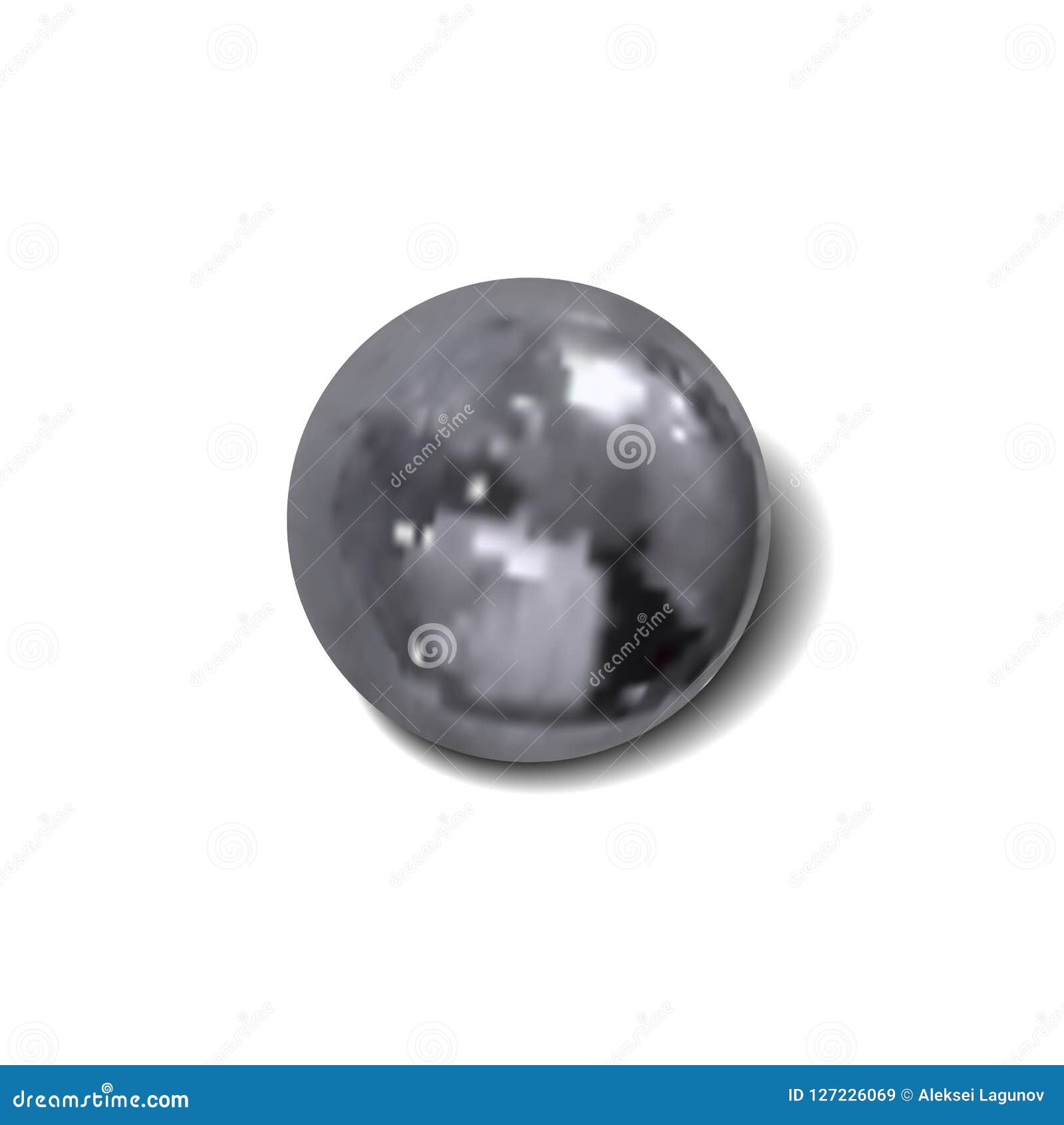 Vector Realistic Metallic Silver Ball with Shadow, Isolated Object ...