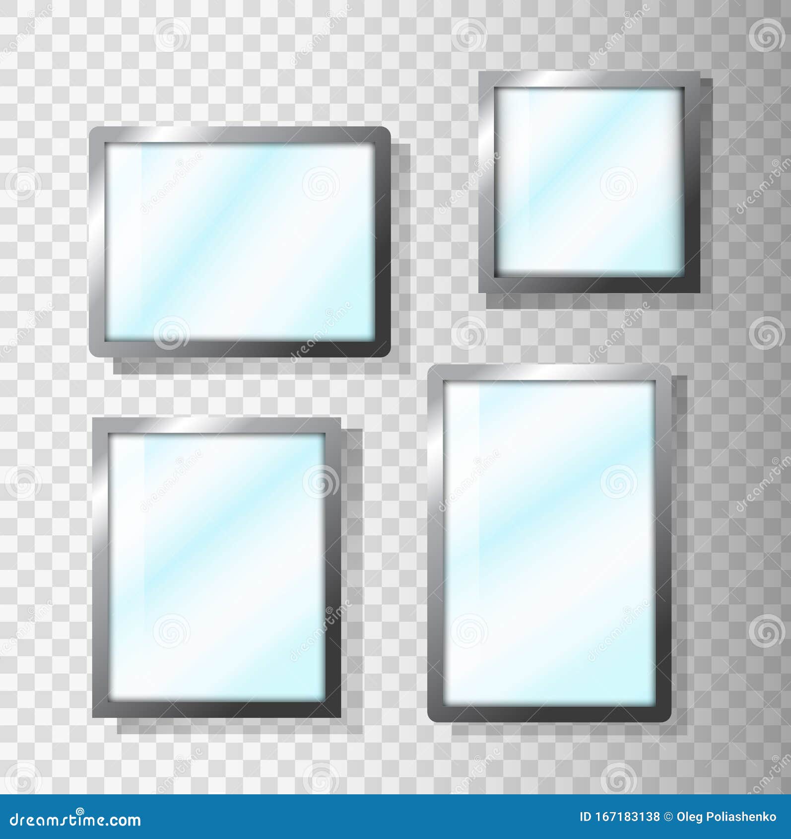 Vector Realistic Mirrors Set Stock Vector - Illustration of graphic ...
