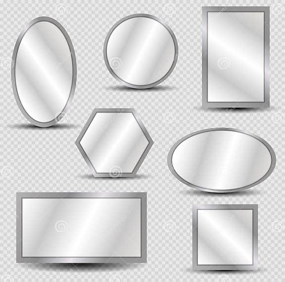 Vector Realistic Mirrors Set with Blurry Reflection. Stock Vector ...