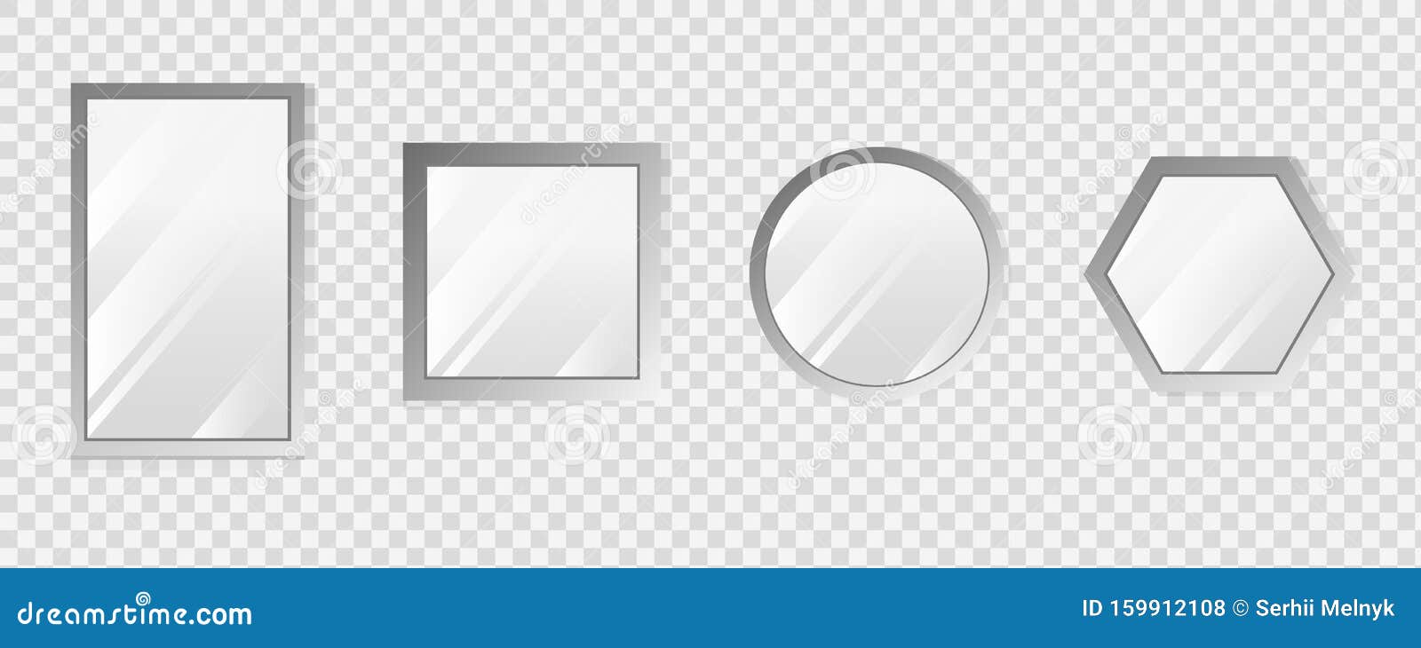 Vector Realistic Mirrors Set Stock Vector - Illustration of circle ...