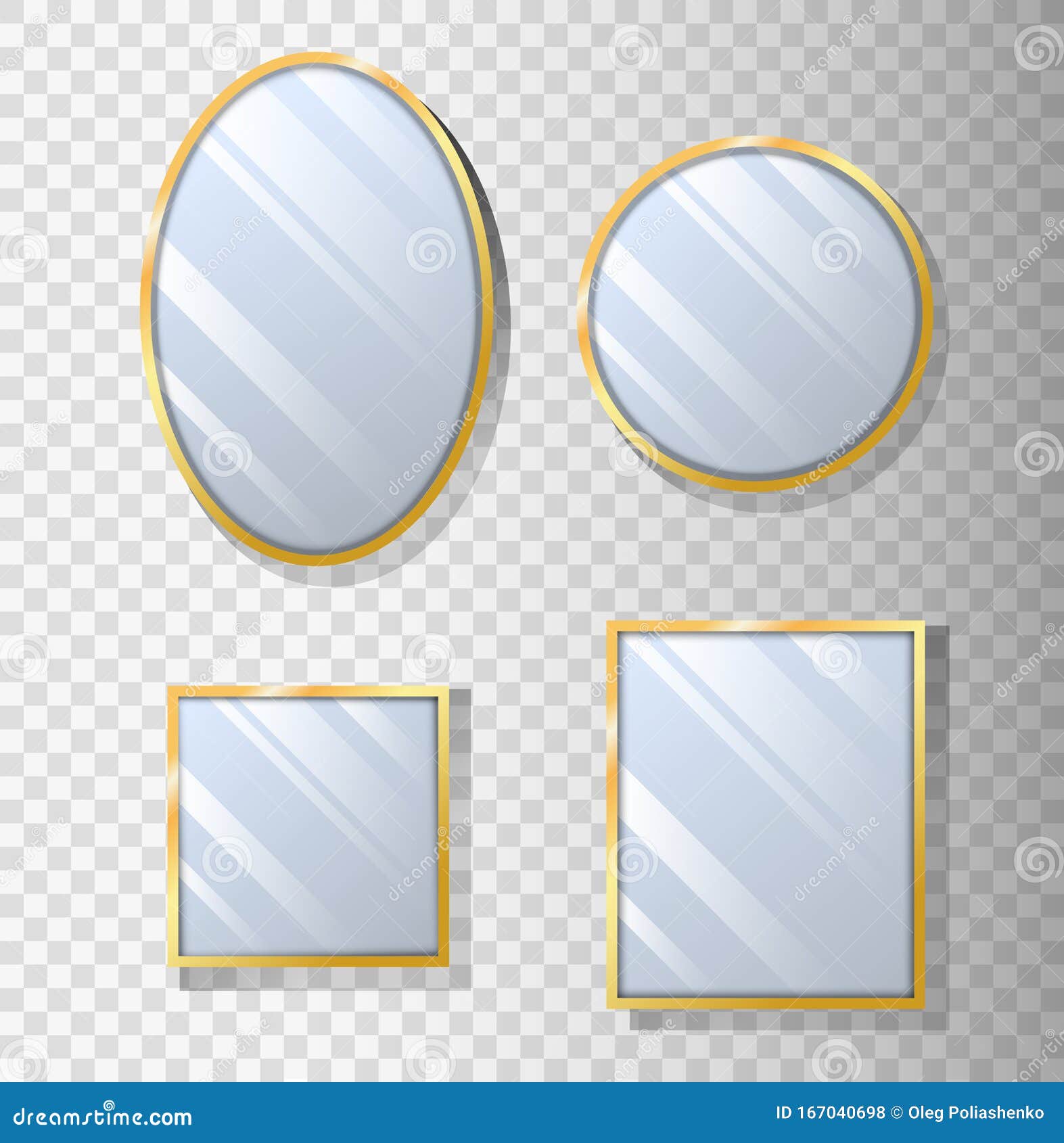 Vector Realistic Mirrors Set Stock Vector - Illustration of glass ...