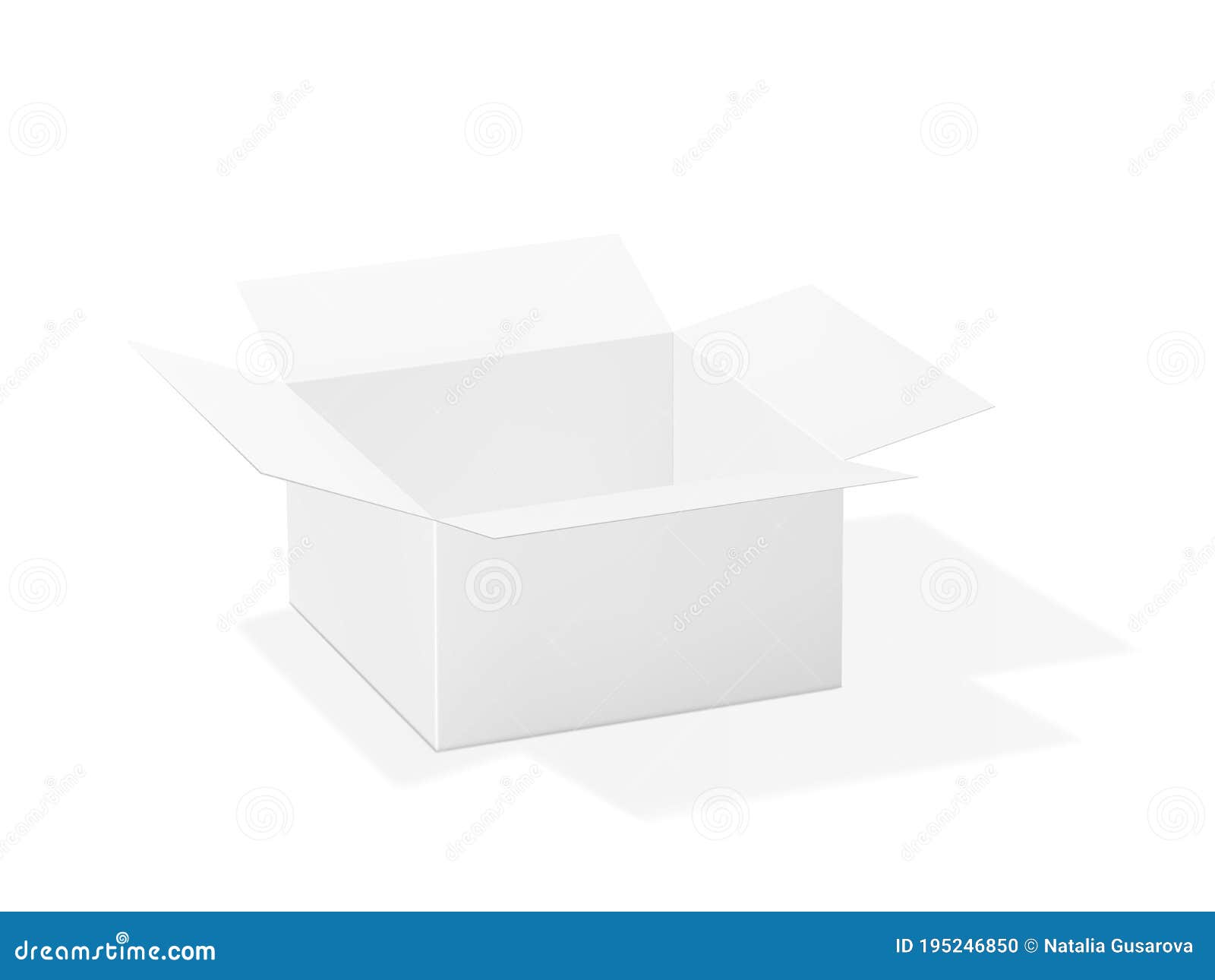 Open rectangular paper box stock vector. Illustration of single - 195246850